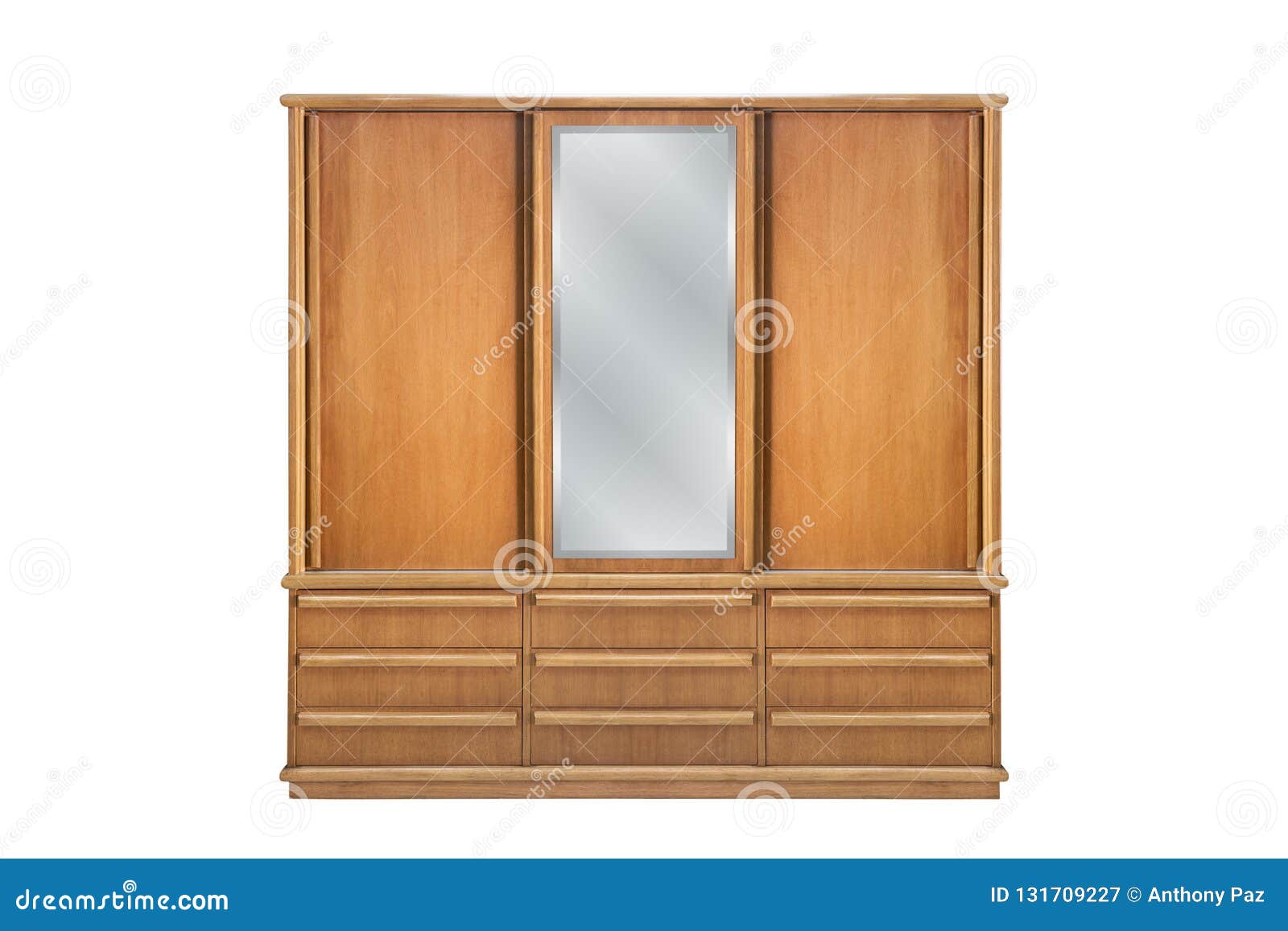 Guardarropa De Madera Aislado En Blanco Imagen de archivo - Imagen de ...