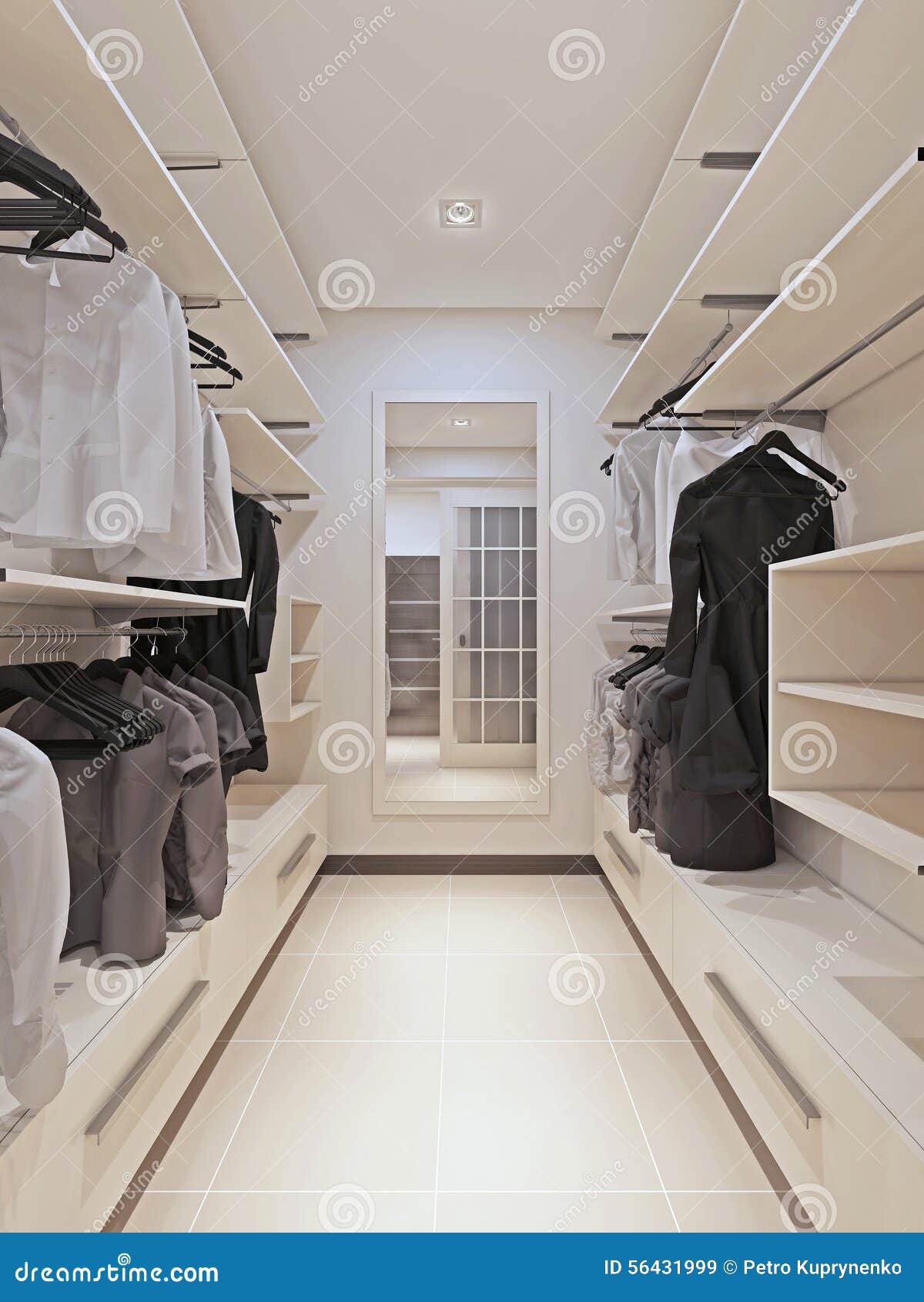 Guardarropa Grande En Un Interior Moderno Del Estilo Stock de ...