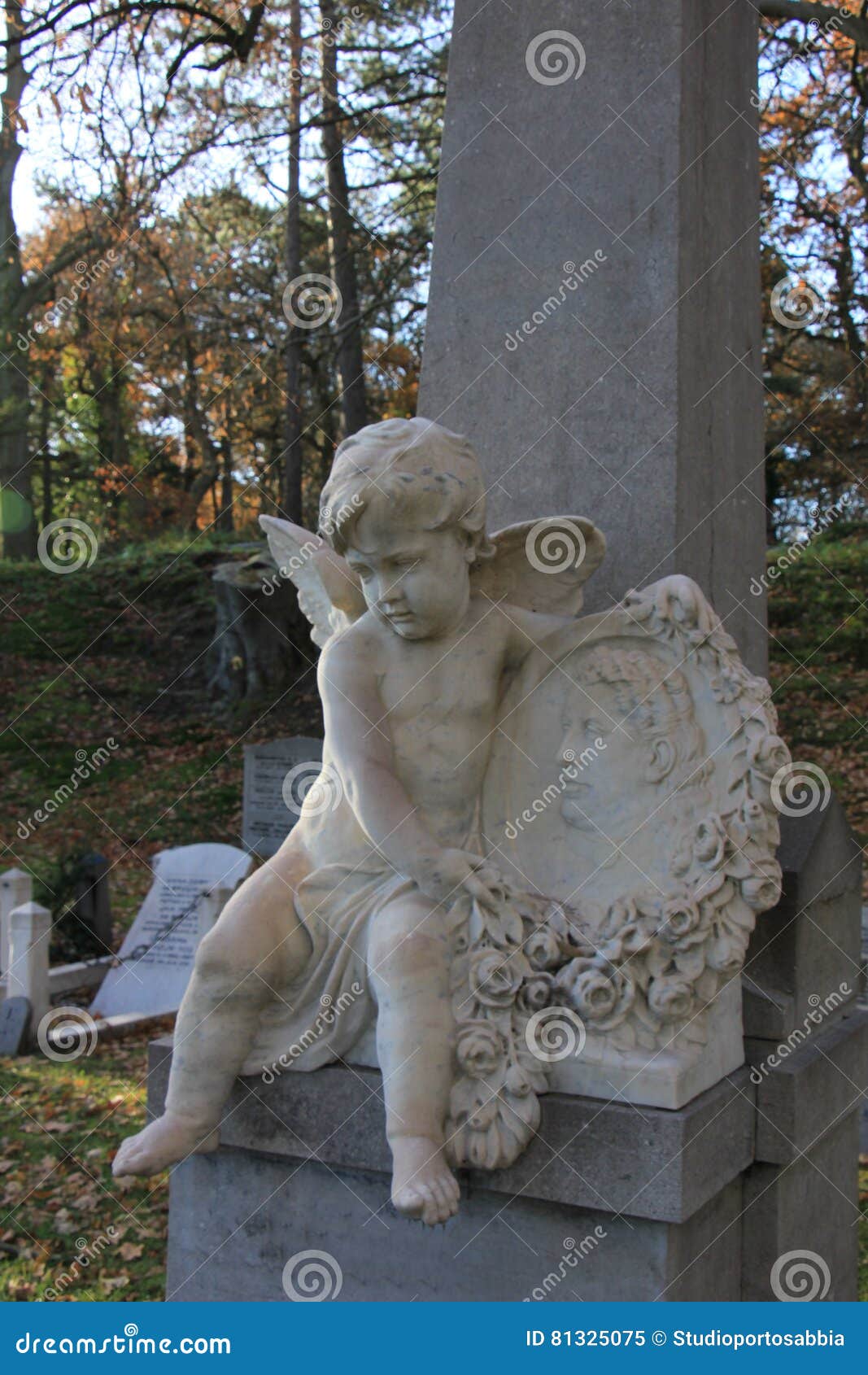 Guardian Angel Grave Ornament Stock Image - Image of holy, catholic ...