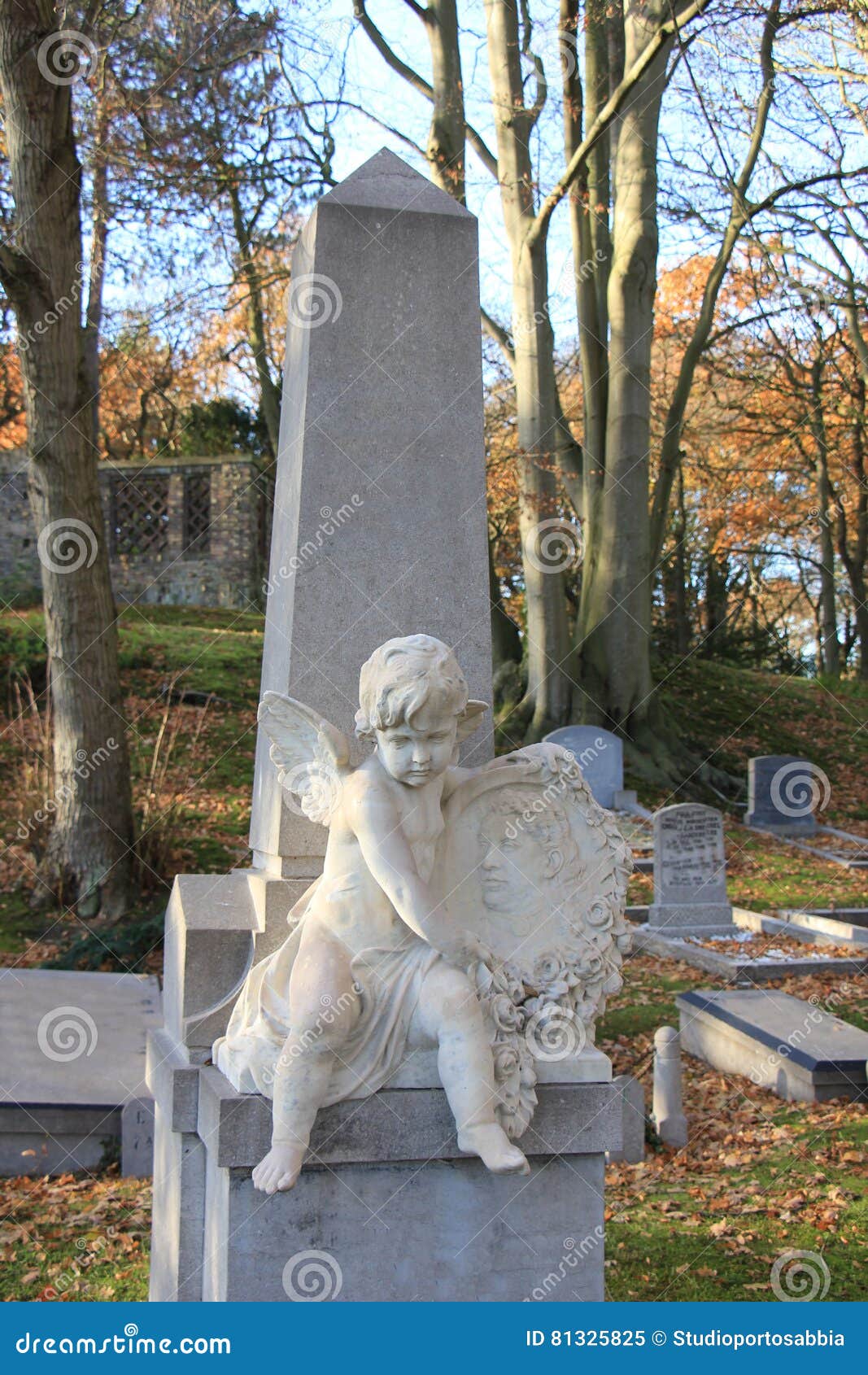 Guardian Angel Grave Ornament Stock Image - Image of guardian, funeral ...