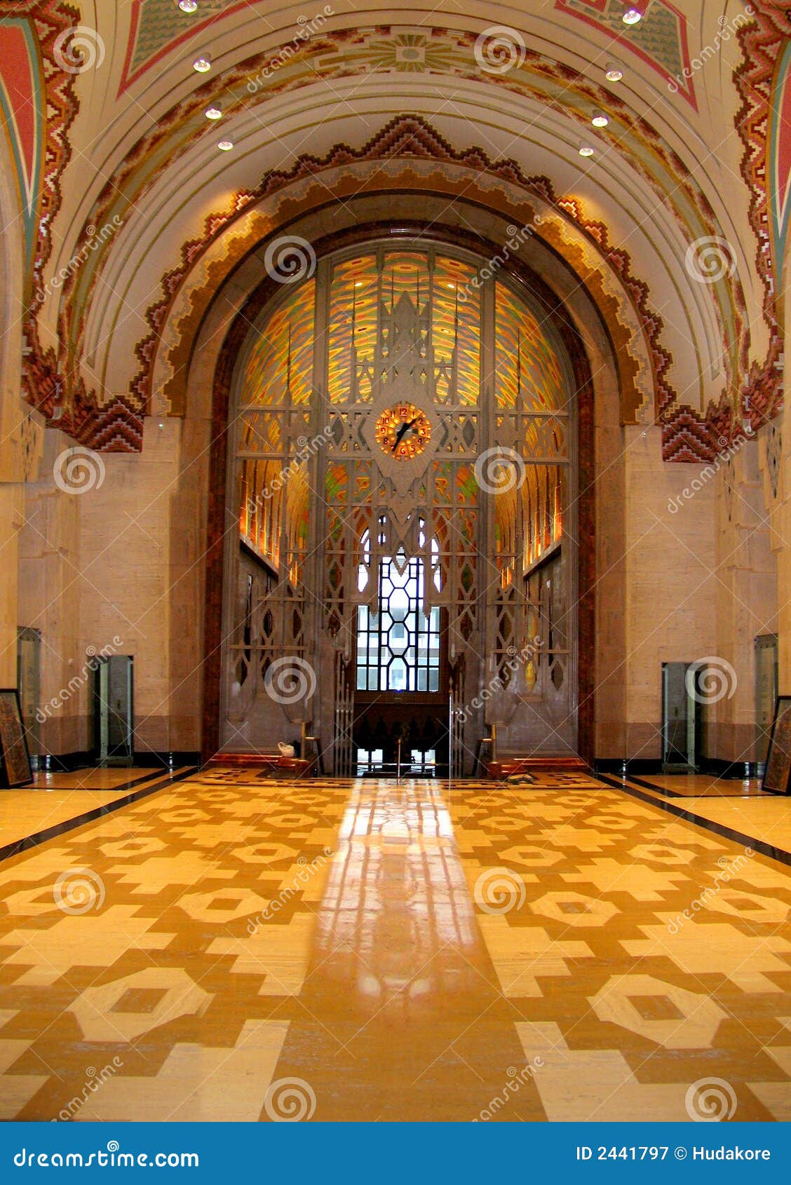 Guardian Building Lobby stock image. Image of design, light - 2441797