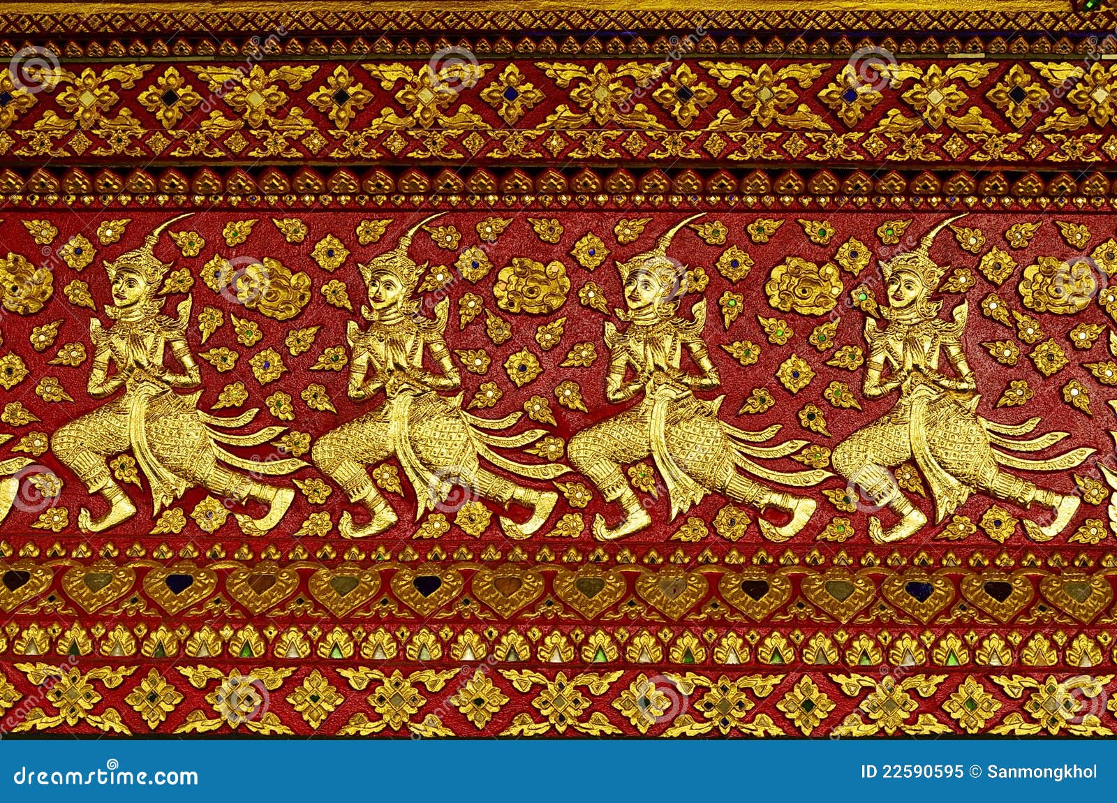 Guardian Deity Image on the Wall. Stock Image - Image of deity ...