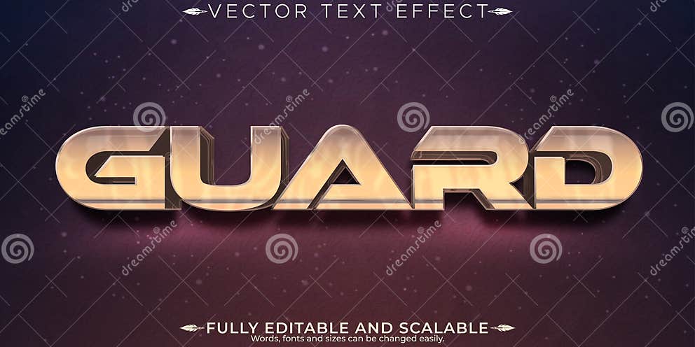 Guardian Editable Text Effect, Vintage and Shiny Text Style Stock Vector - Illustration of ...
