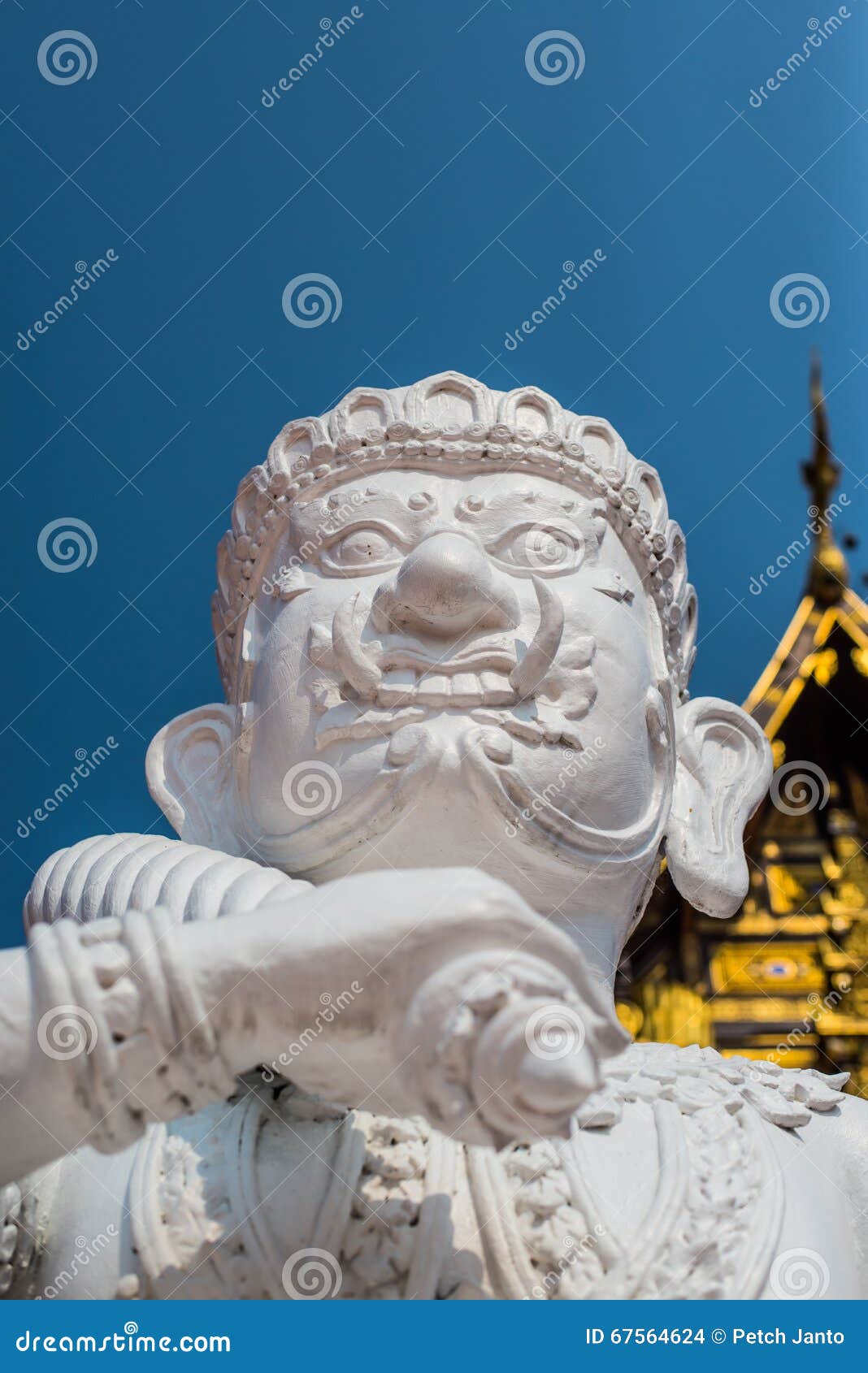 The Guardian Giant White Statues Stock Photo - Image of emerald ...