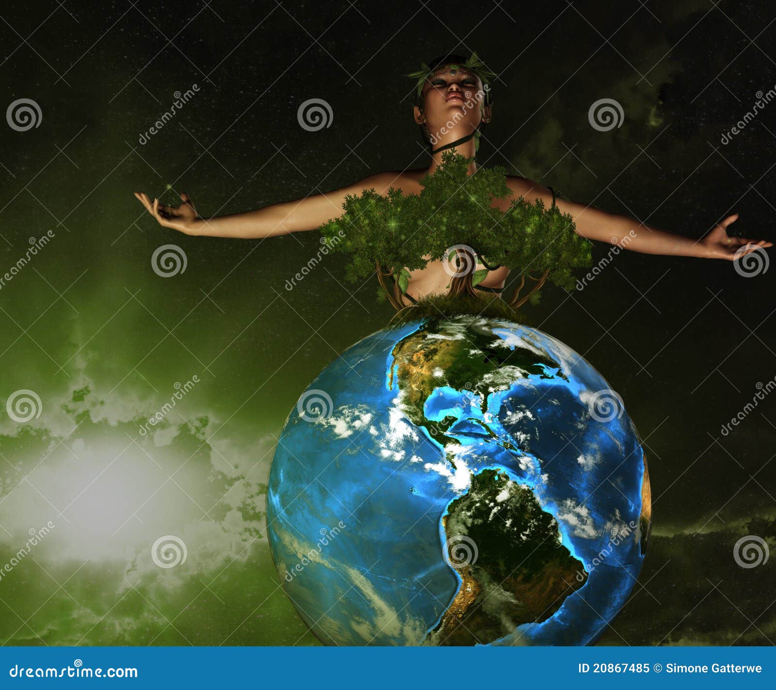 The guardian of our nature stock illustration. Illustration of planet ...