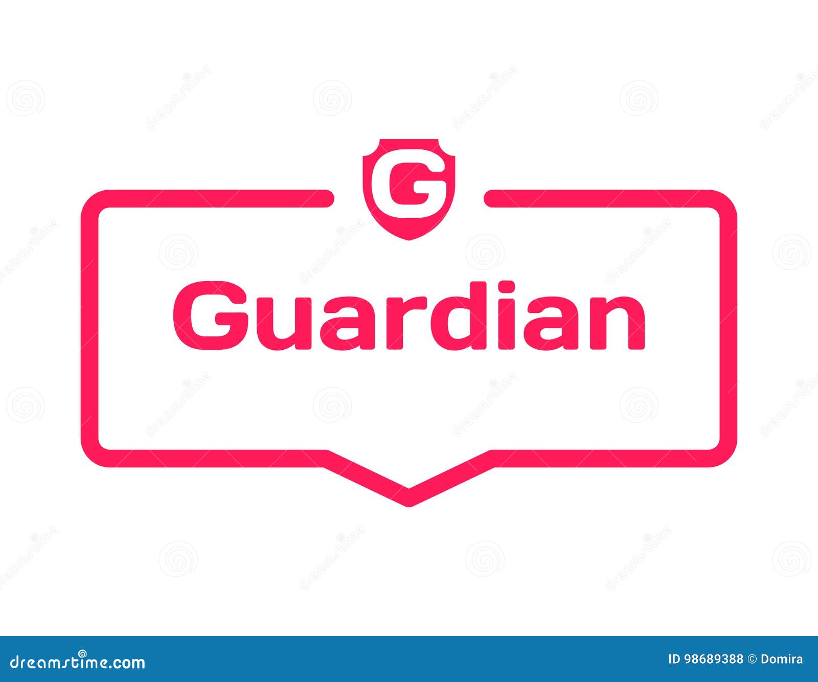 Guardian Template Dialog Bubble, Flat Style on White Background. Basis ...