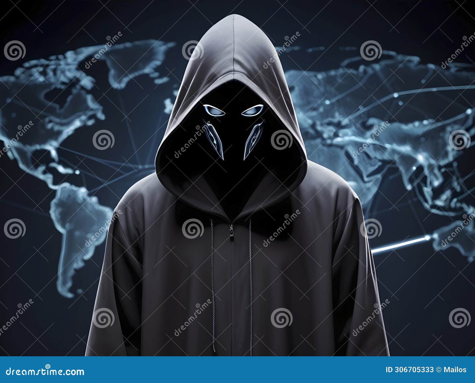 Guardian of the Virtual Realm. a Cyber Vigilance Portrait Stock Image ...