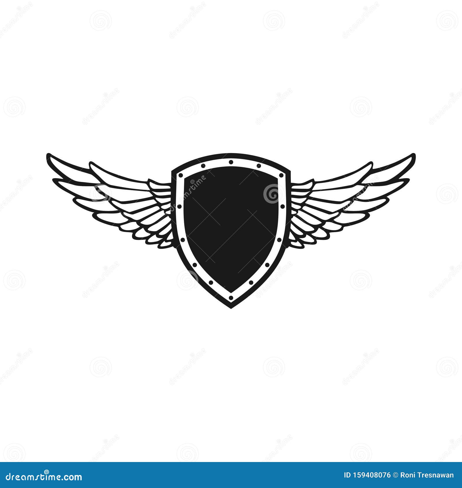 Wing Shield Logo Vector Template Creative Wings Logo Design Concepts