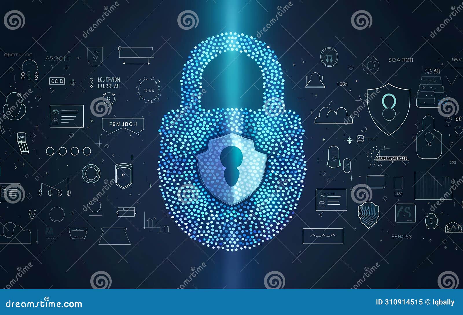 Guardians of Privacy. a Futuristic Illustration of Digital Data ...