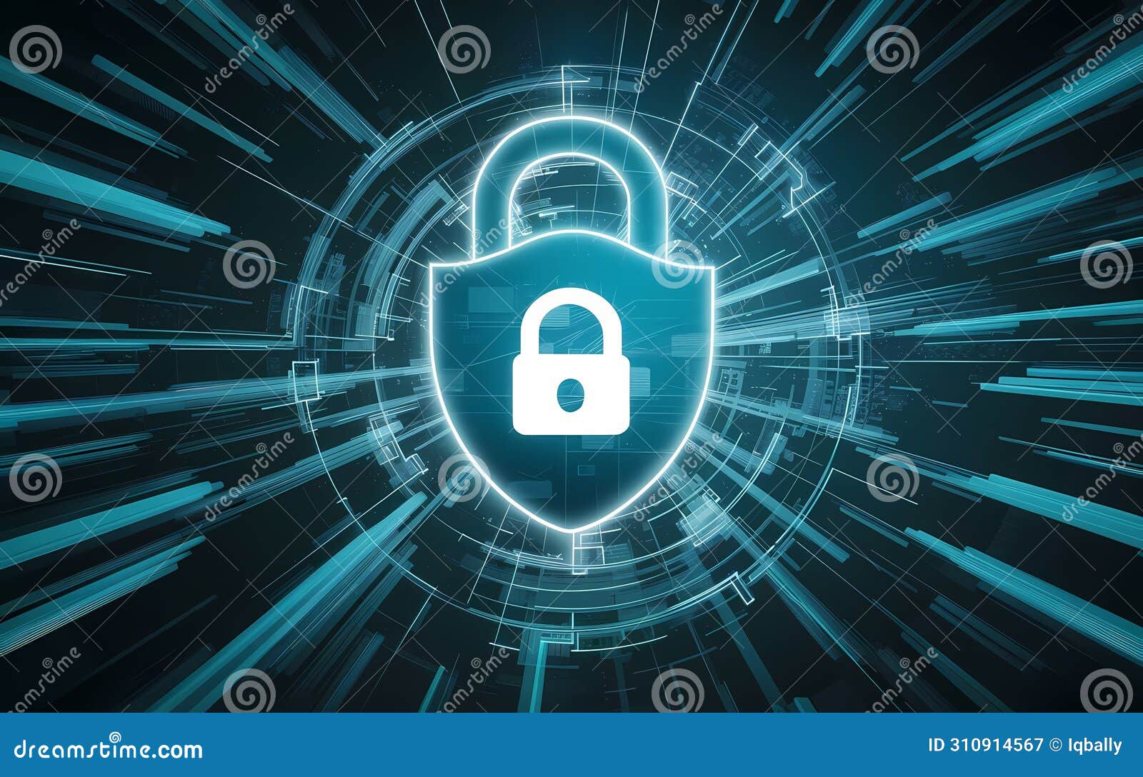 Guardians of Privacy. a Futuristic Illustration of Digital Data ...