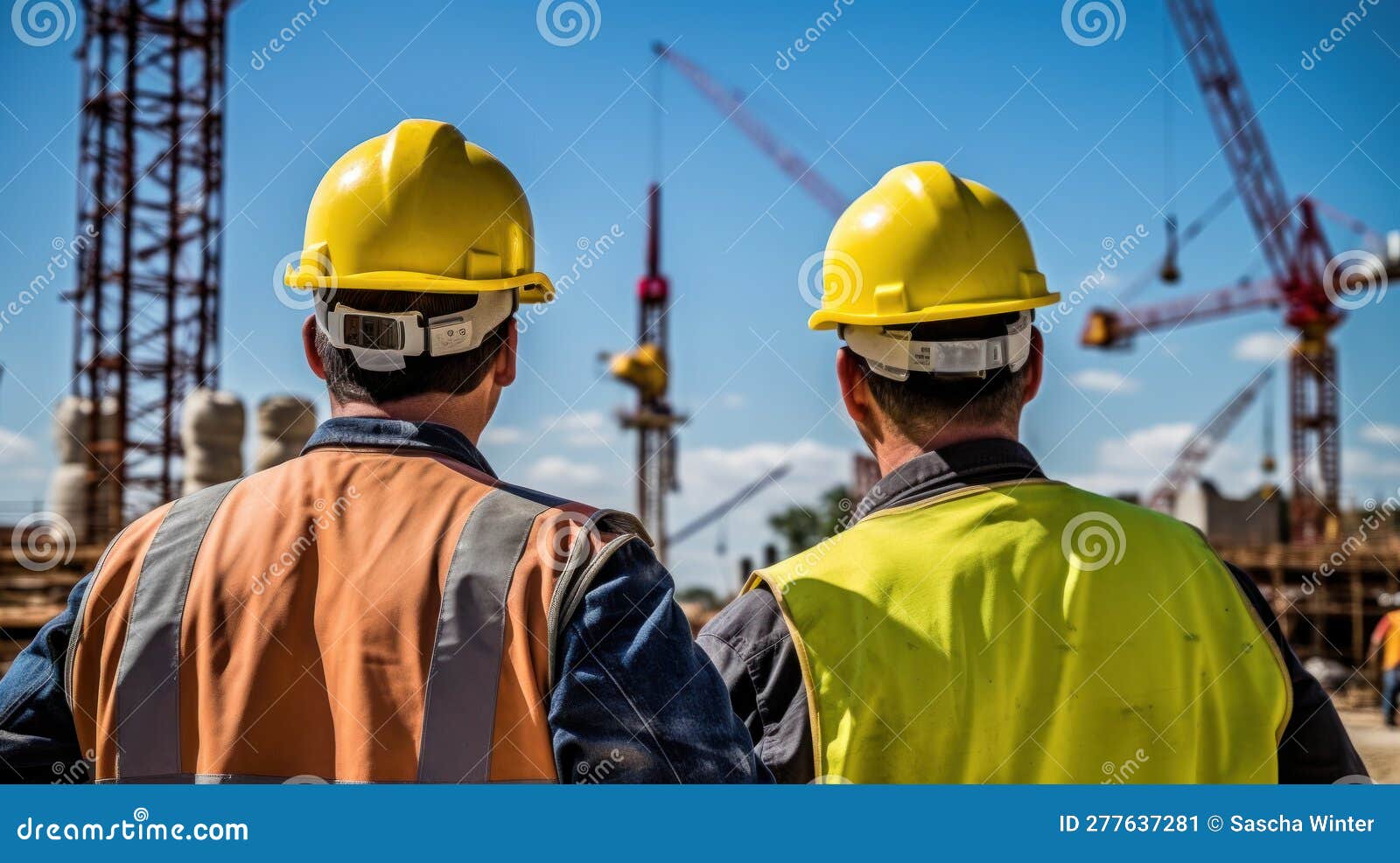 The Guardians of Progress: Witnessing Construction Mastery Stock ...