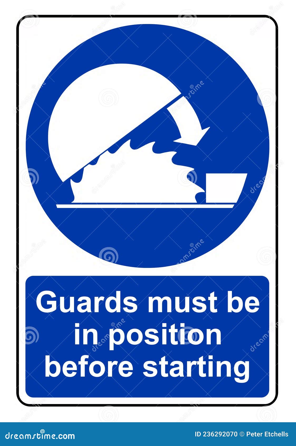 Guards Must Be in Position before Starting Sign Stock Illustration ...