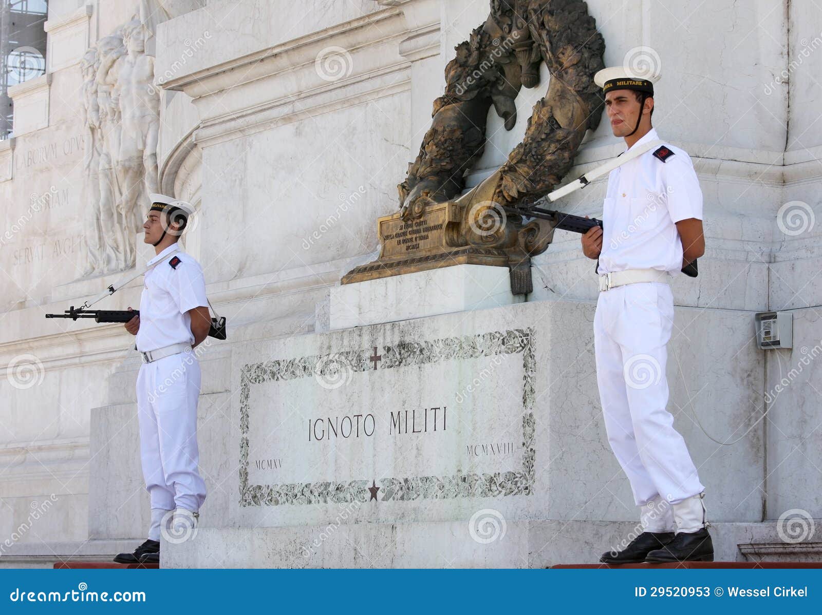 Guards Near the Tomb of the Unknown Soldier, Rome, Italy Editorial ...