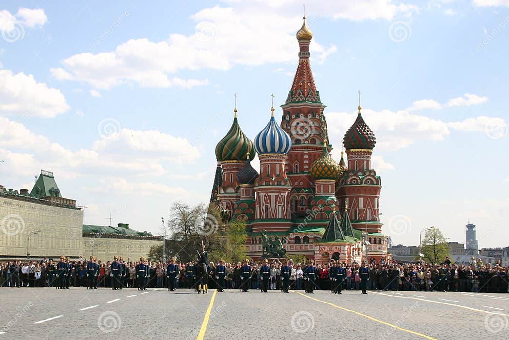 Guards Parade on Red Square Stock Photo - Image of russia, clouds: 5266228