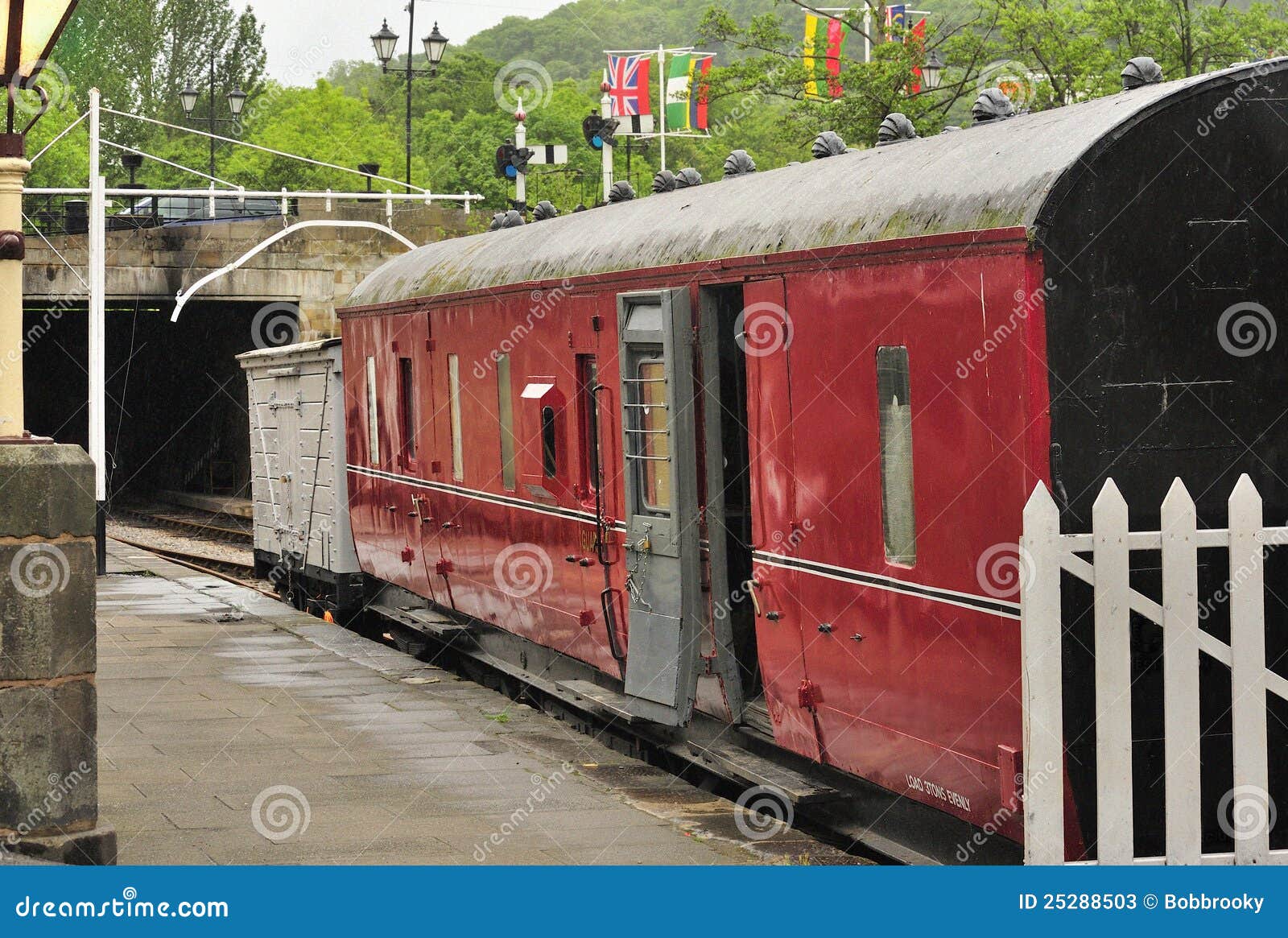 Guards Van, Llangollen Heritage Rail Line Stock Image - Image of retro ...