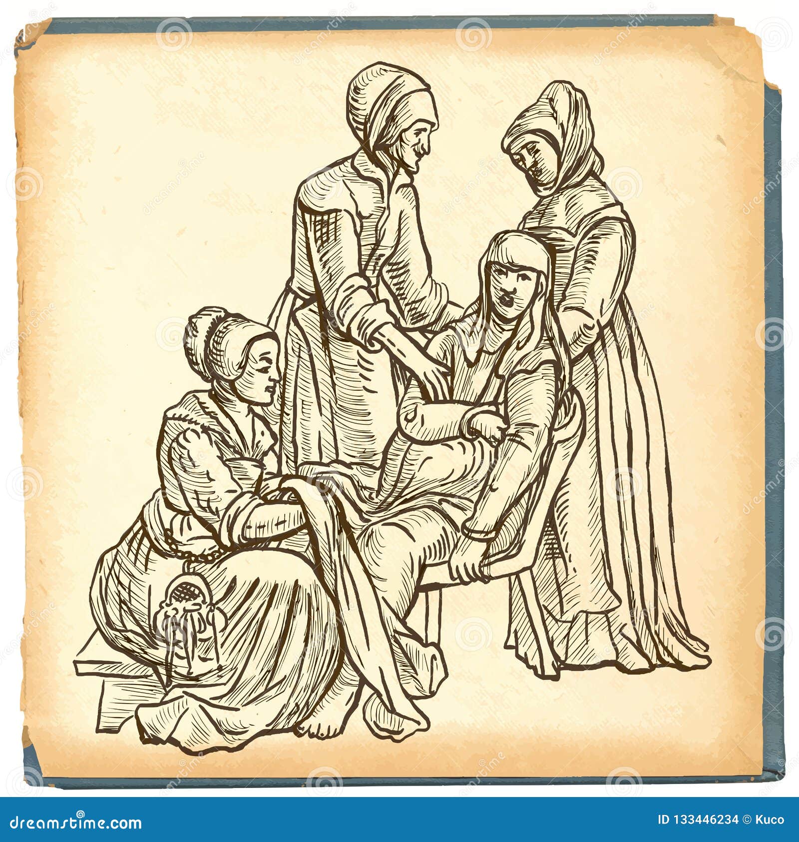 Guarigione - Un'illustrazione Disegnata a Mano Nello Stile D'annata ... Guarigione - Un'illustrazione Disegnata a Mano Nello Stile D'annata ...