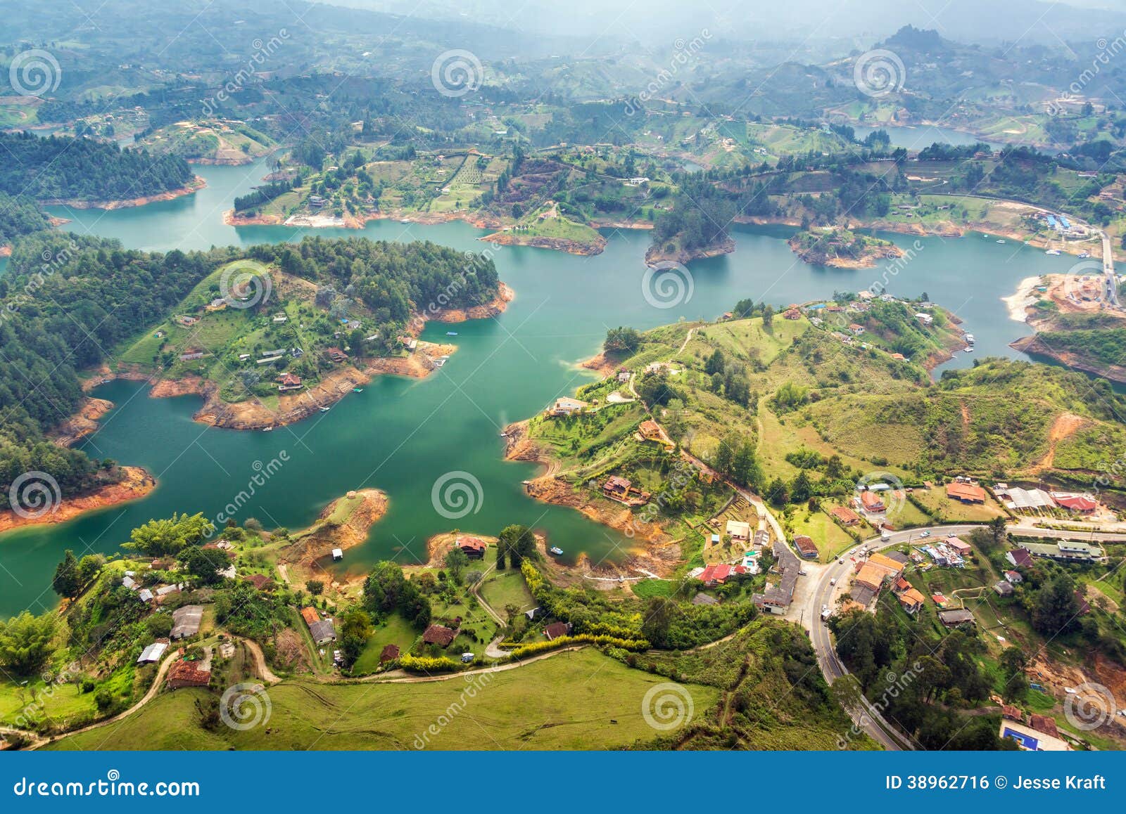 Guatape Lake stock photo. Image of travel, high, america - 38962716