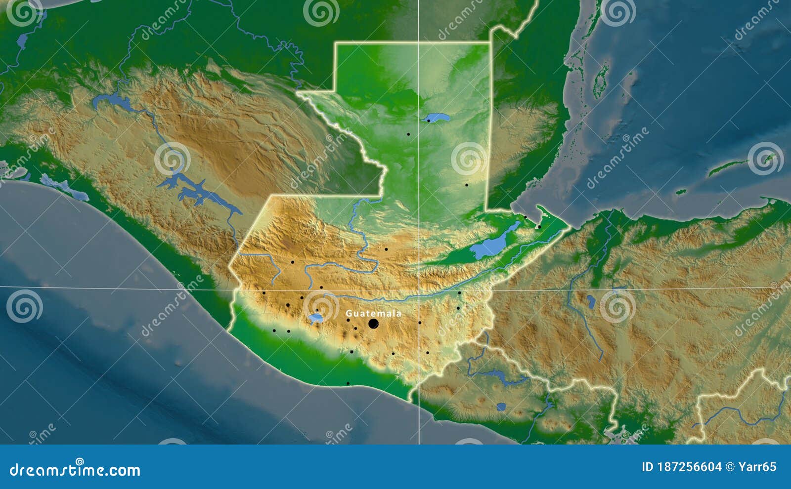 Guatemala - Physical. Composition, Borders Stock Illustration ...