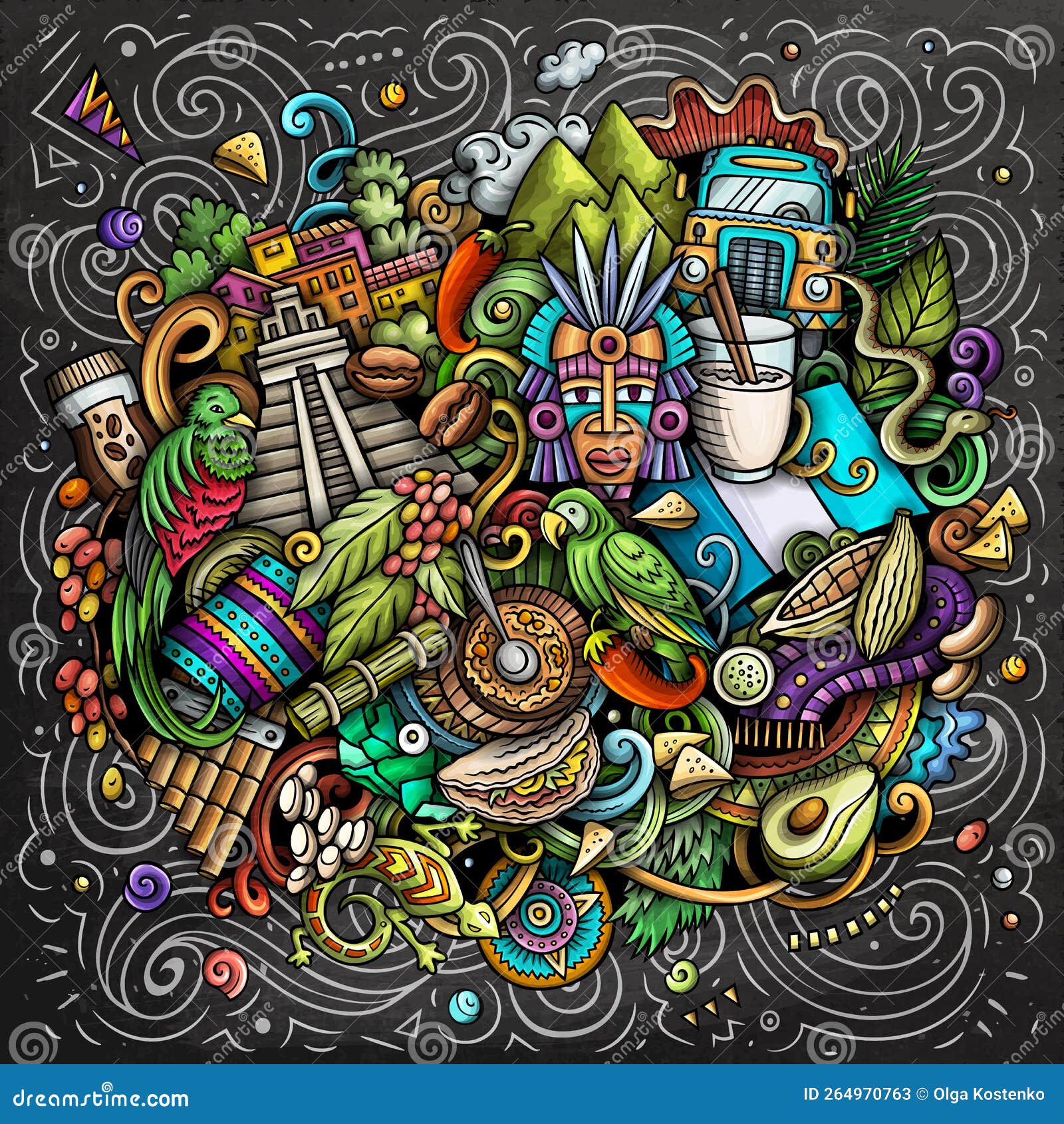 Guatemala Cartoon Doodle Funny Illustration Stock Illustration ...