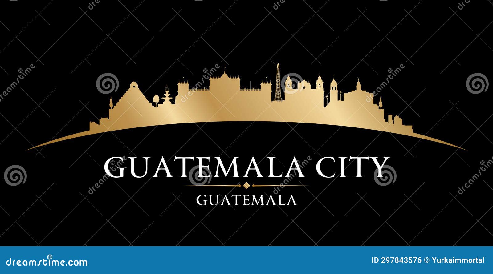 Guatemala City, Guatemala Architecture Line Skyline Illustration ...