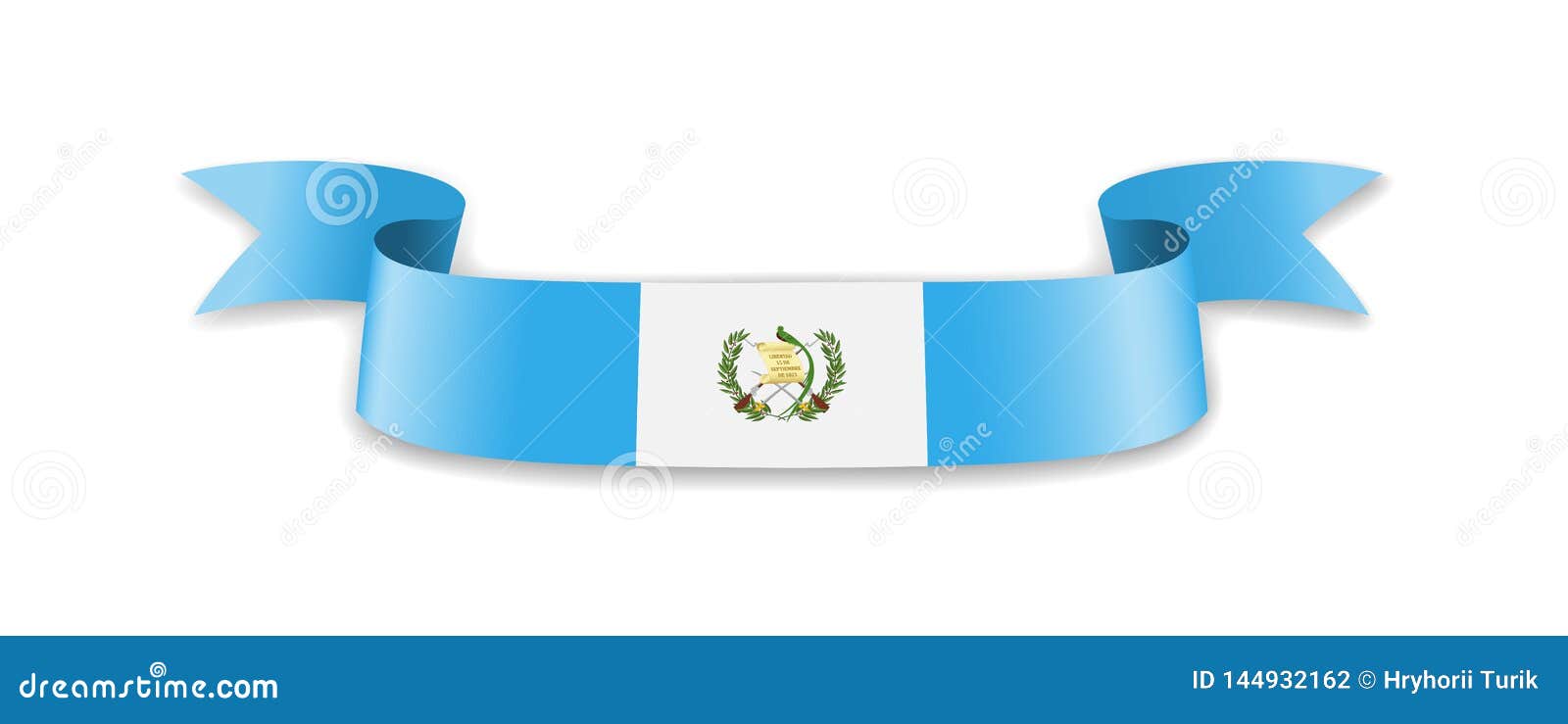 Guatemala Flag in the Form of Wave Ribbon. Stock Vector - Illustration ...