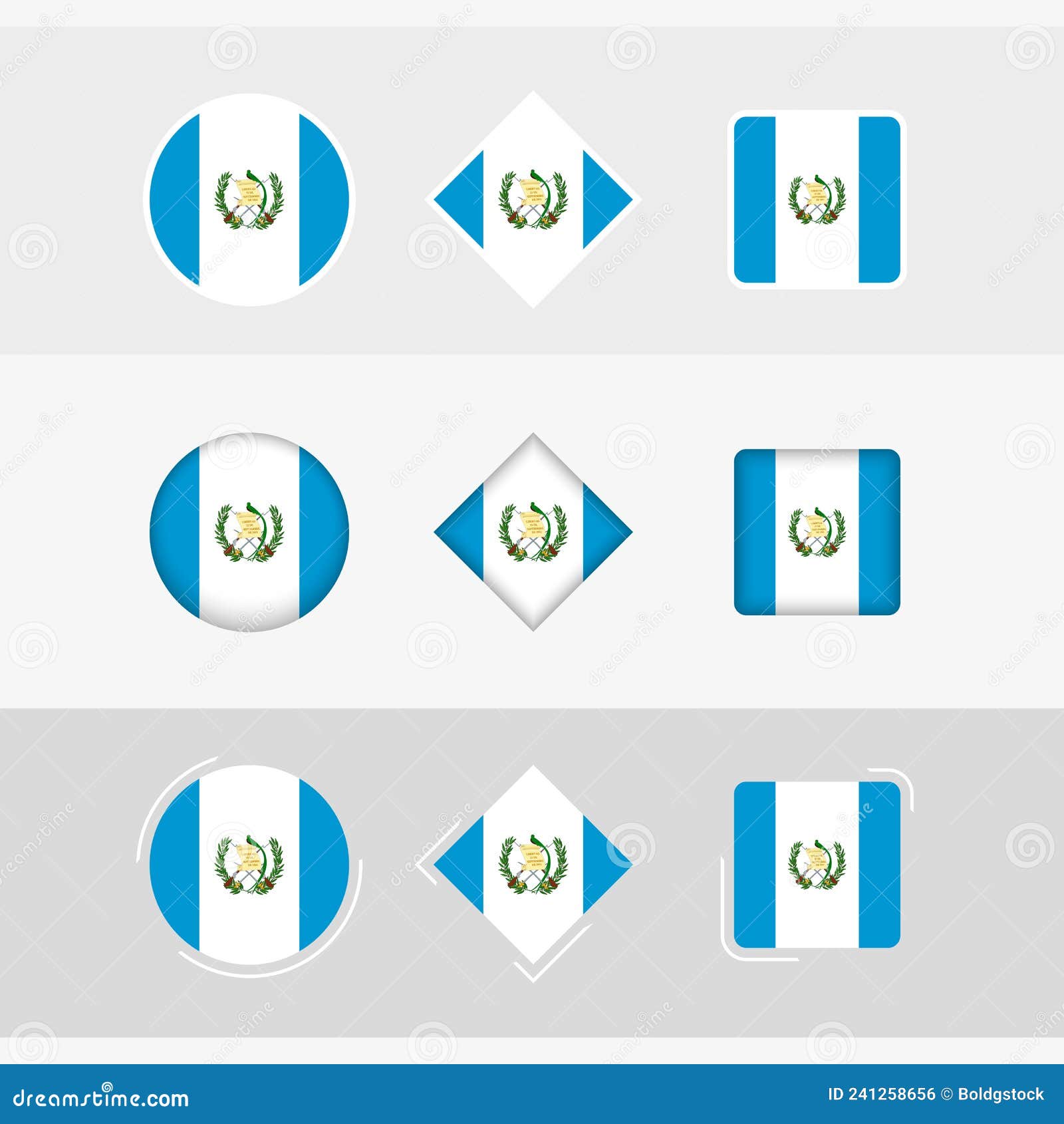 Guatemala Flag Icons Set, Vector Flag of Guatemala Stock Vector ...