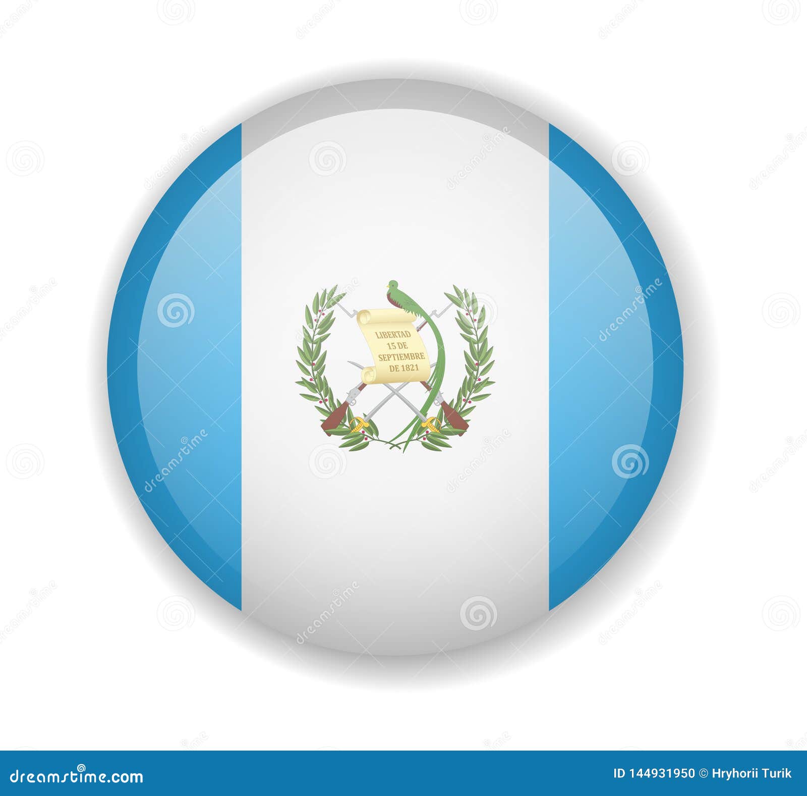 Guatemala Flag Round Bright Icon on a White Background Stock Vector ...