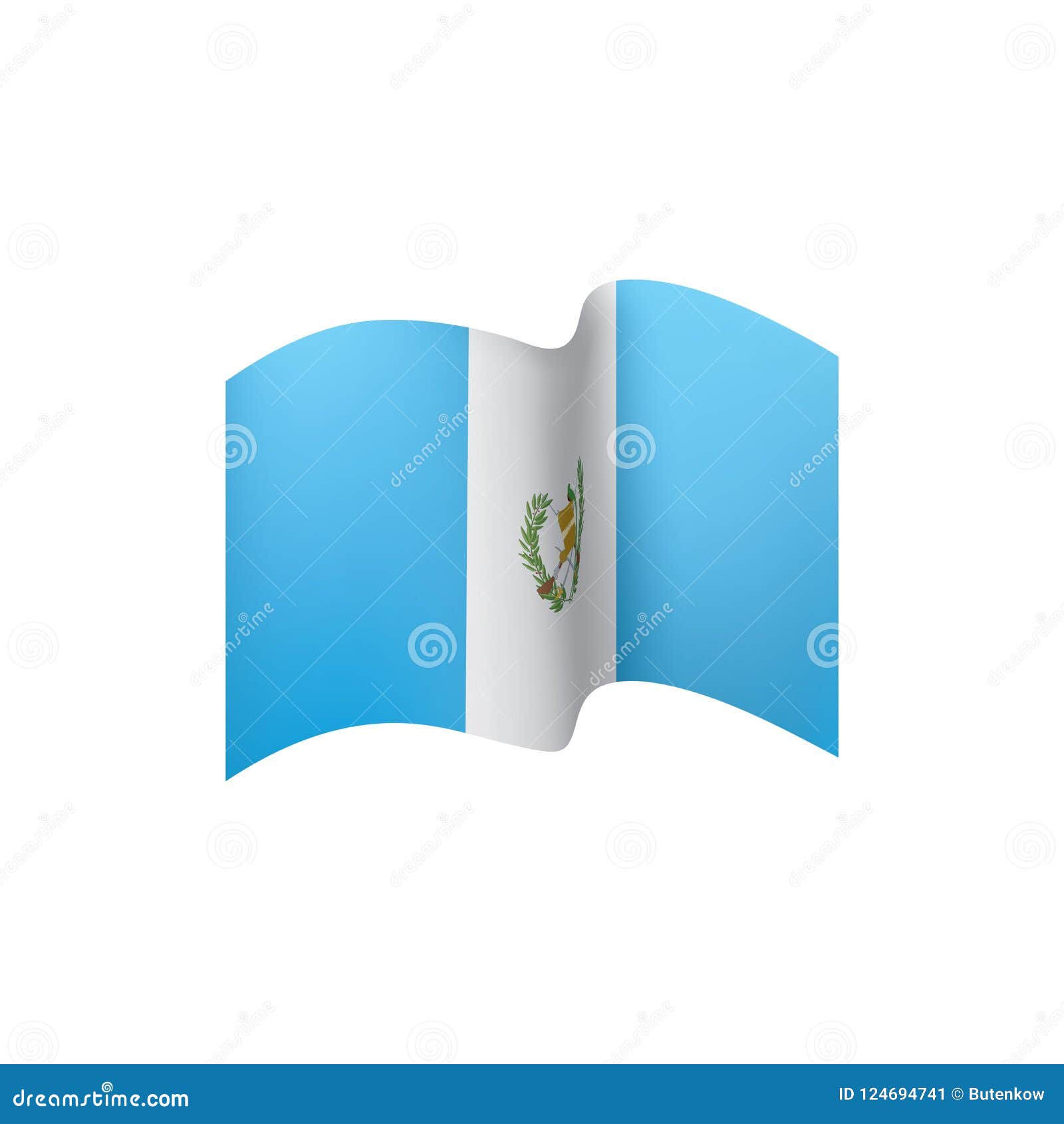 Guatemala Flag, Vector Illustration Stock Vector - Illustration of ...