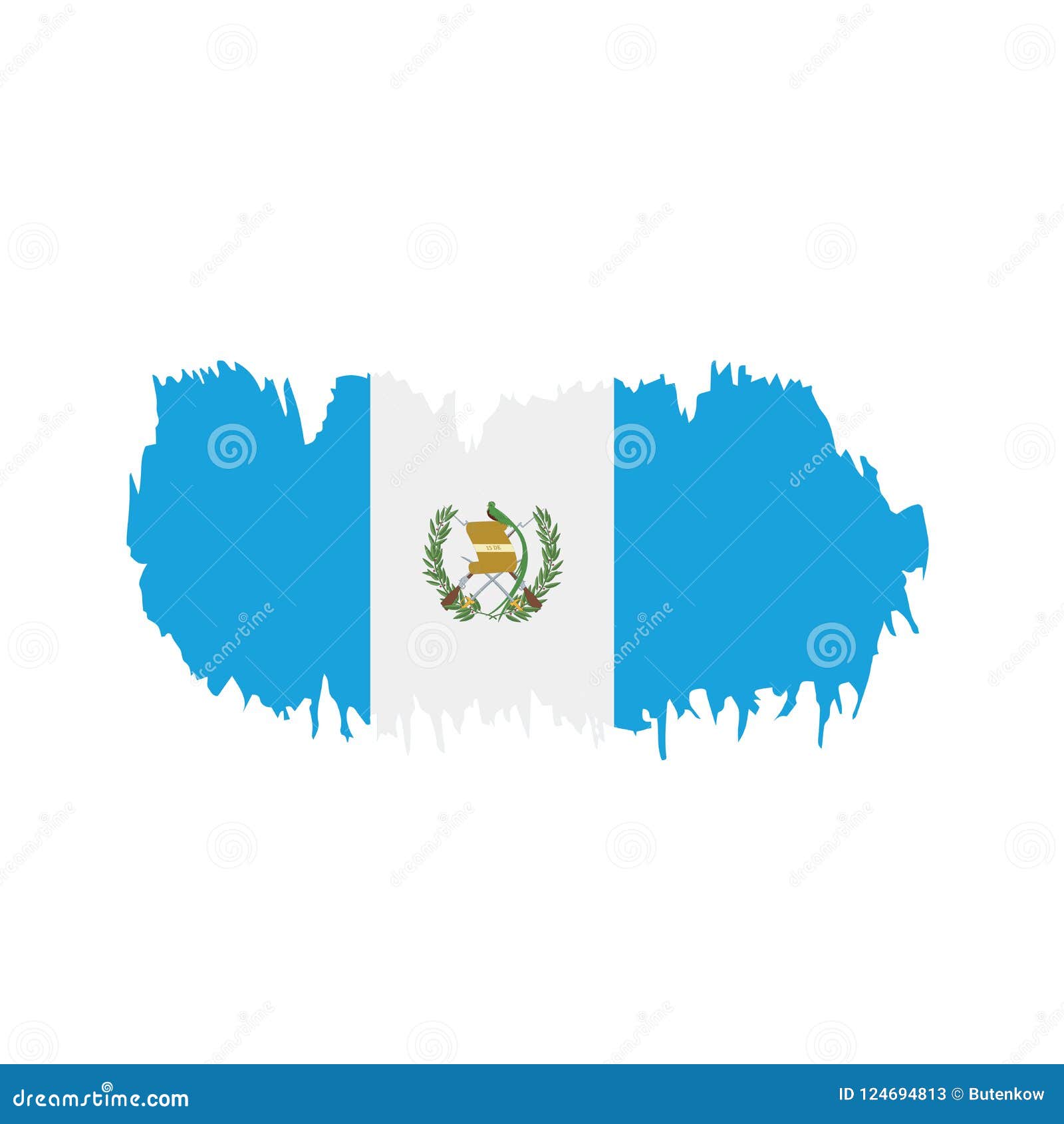 Guatemala Flag, Vector Illustration Stock Vector - Illustration of ...