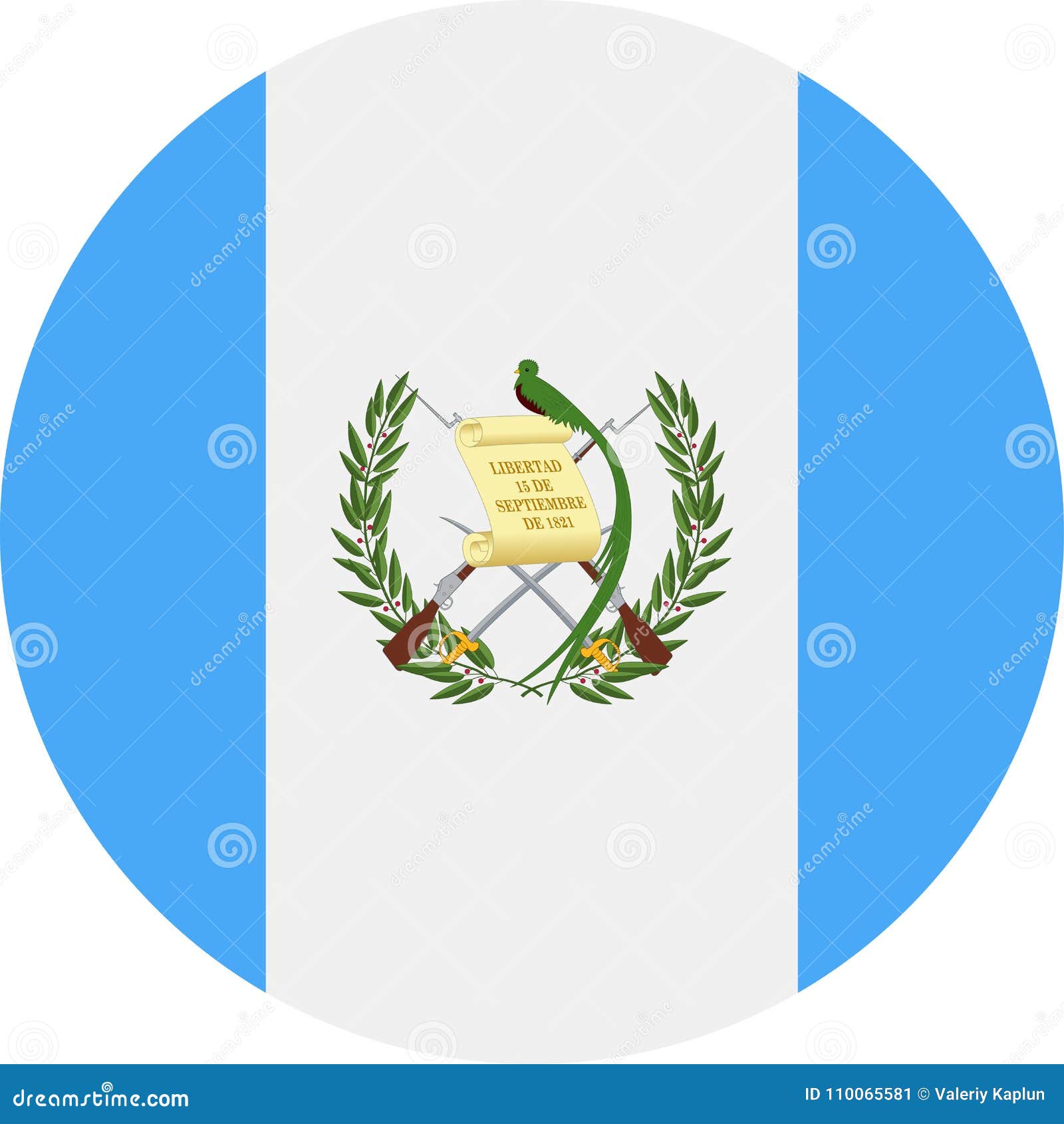 Guatemala Flag Vector Round Flat Icon Stock Illustration - Illustration ...