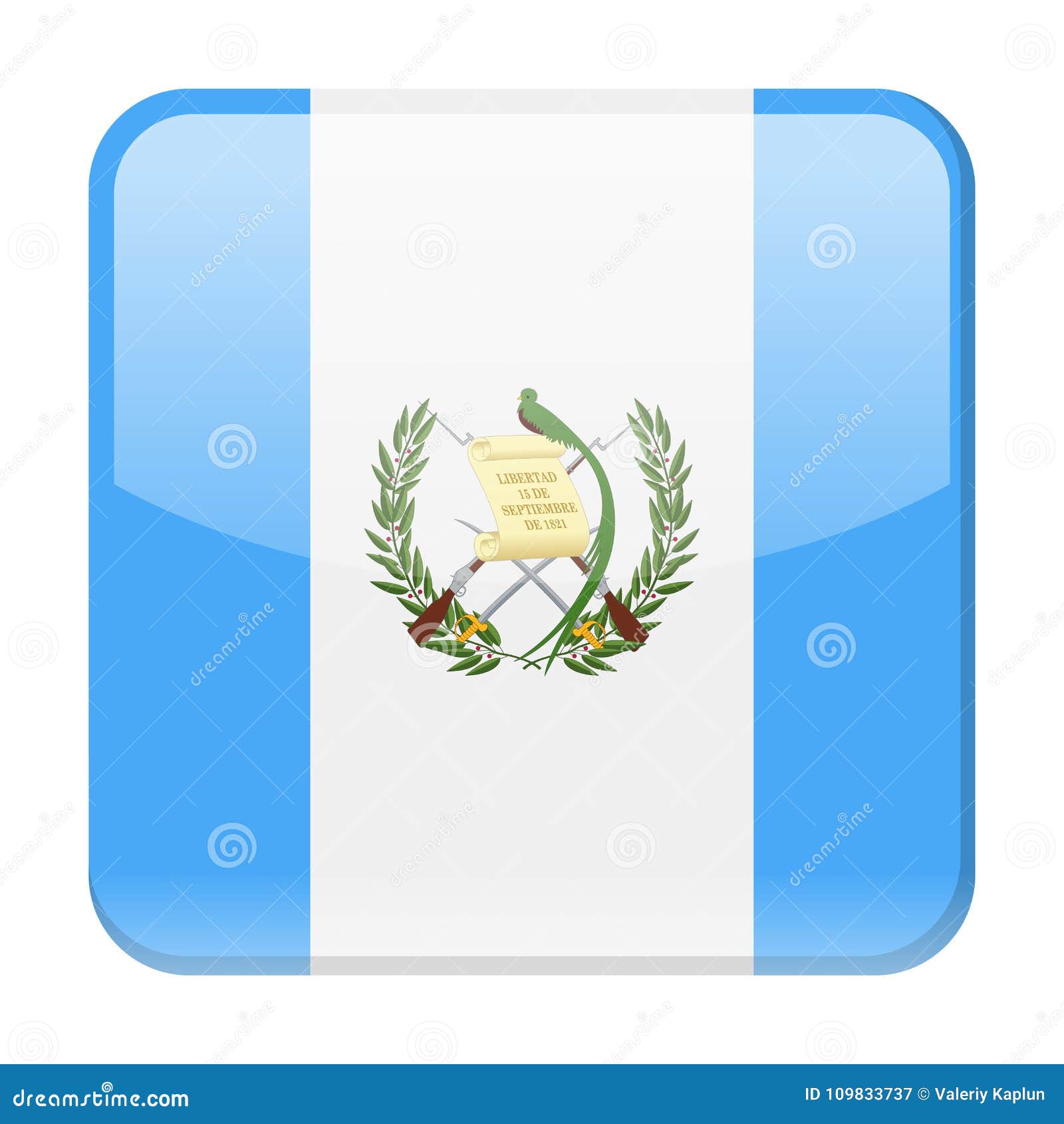 Guatemala Flag Vector Square Icon Stock Illustration - Illustration of ...