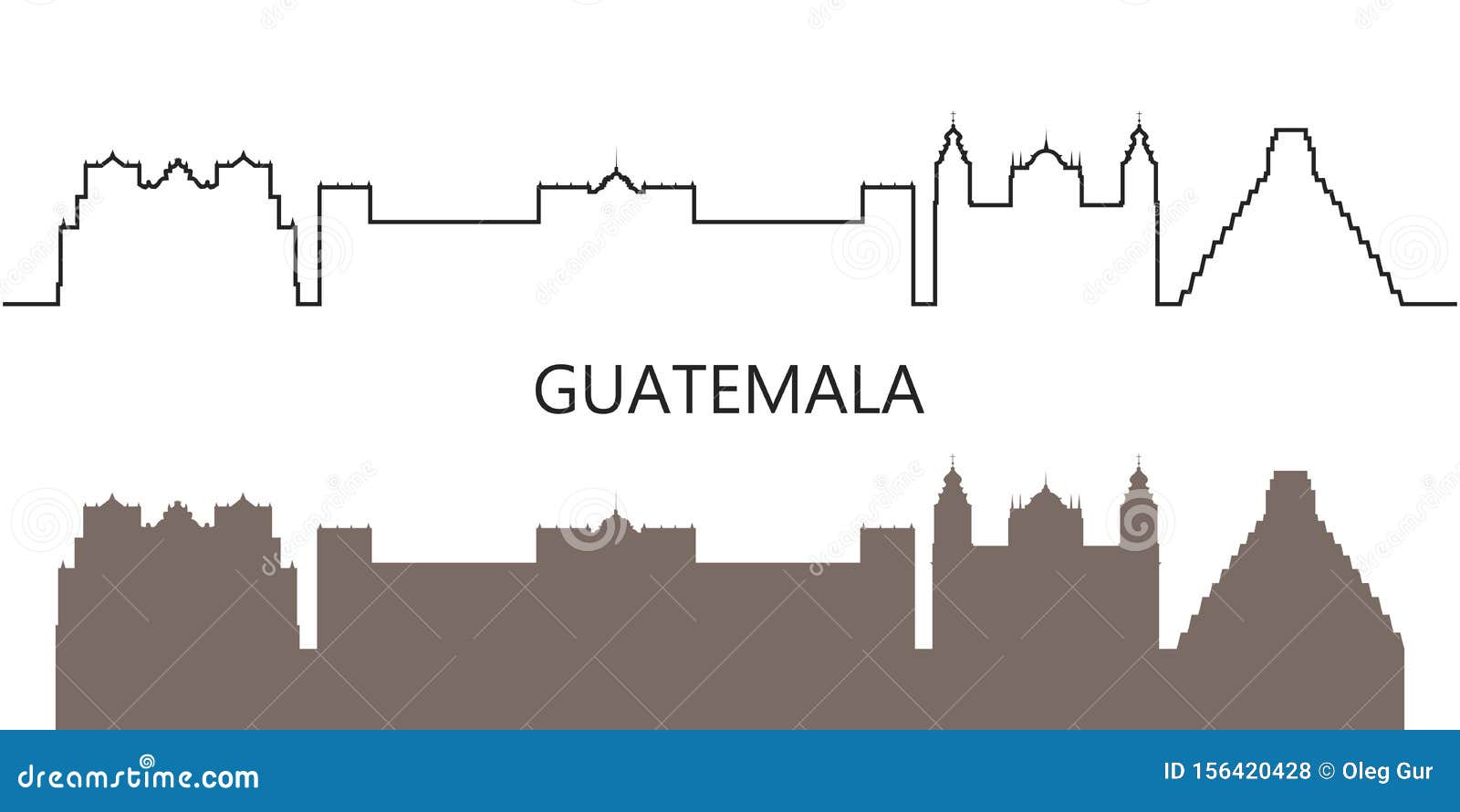 Guatemala Logo. Isolated Guatemalan Architecture on White Background ...