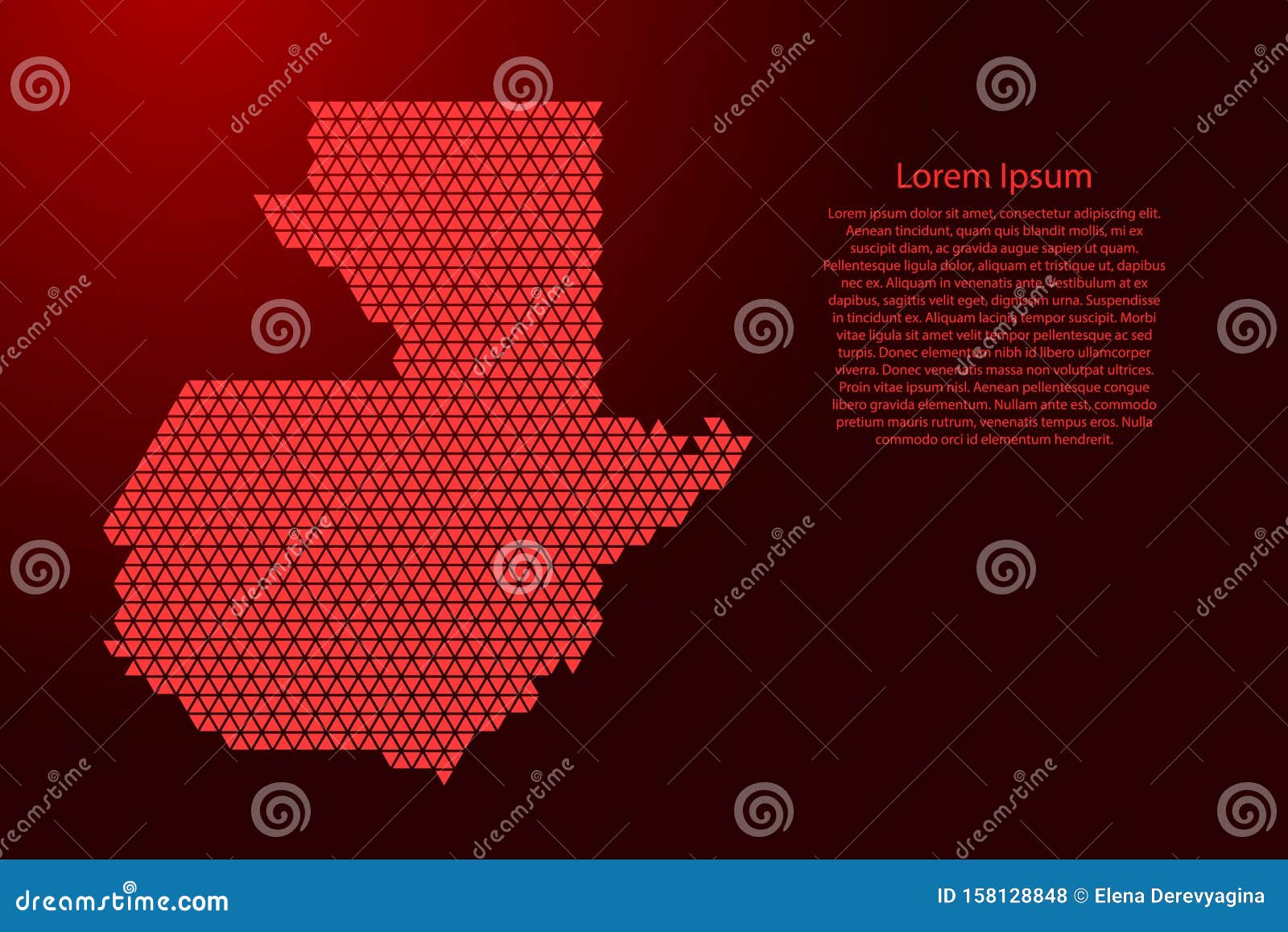 Guatemala Map Abstract Schematic from Red Triangles Repeating Pattern ...
