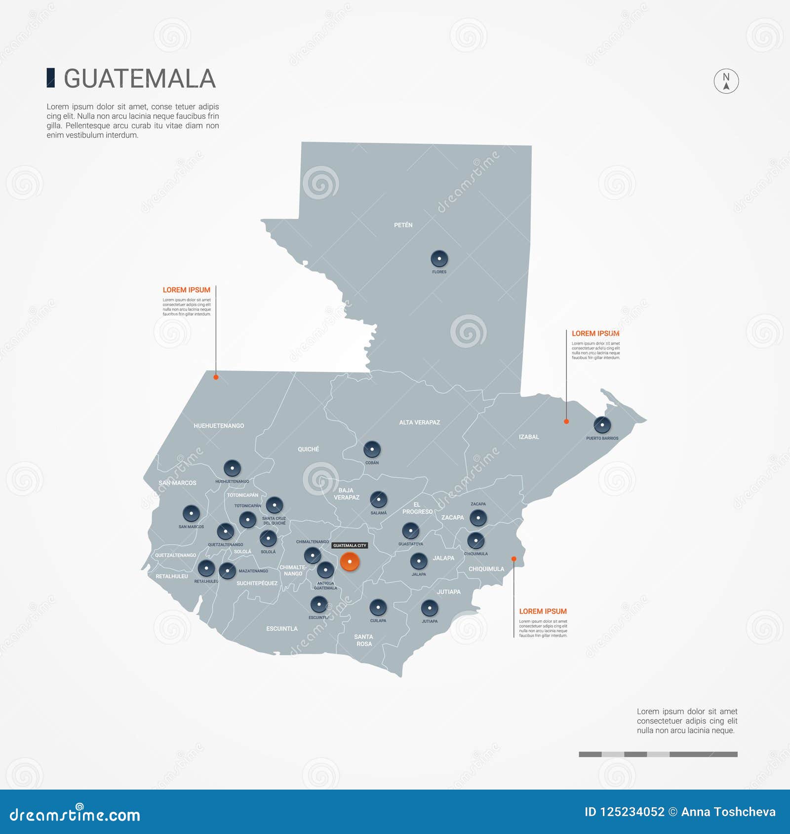 Guatemala Infographic Map Vector Illustration. Stock Vector ...