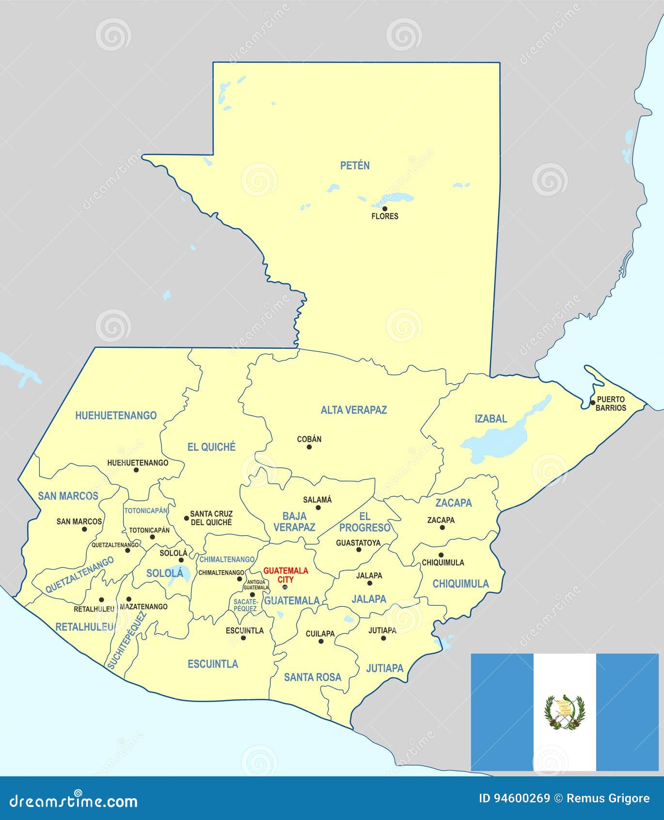 Guatemala Map - Cdr Format Cartoon Vector | CartoonDealer.com #94600269