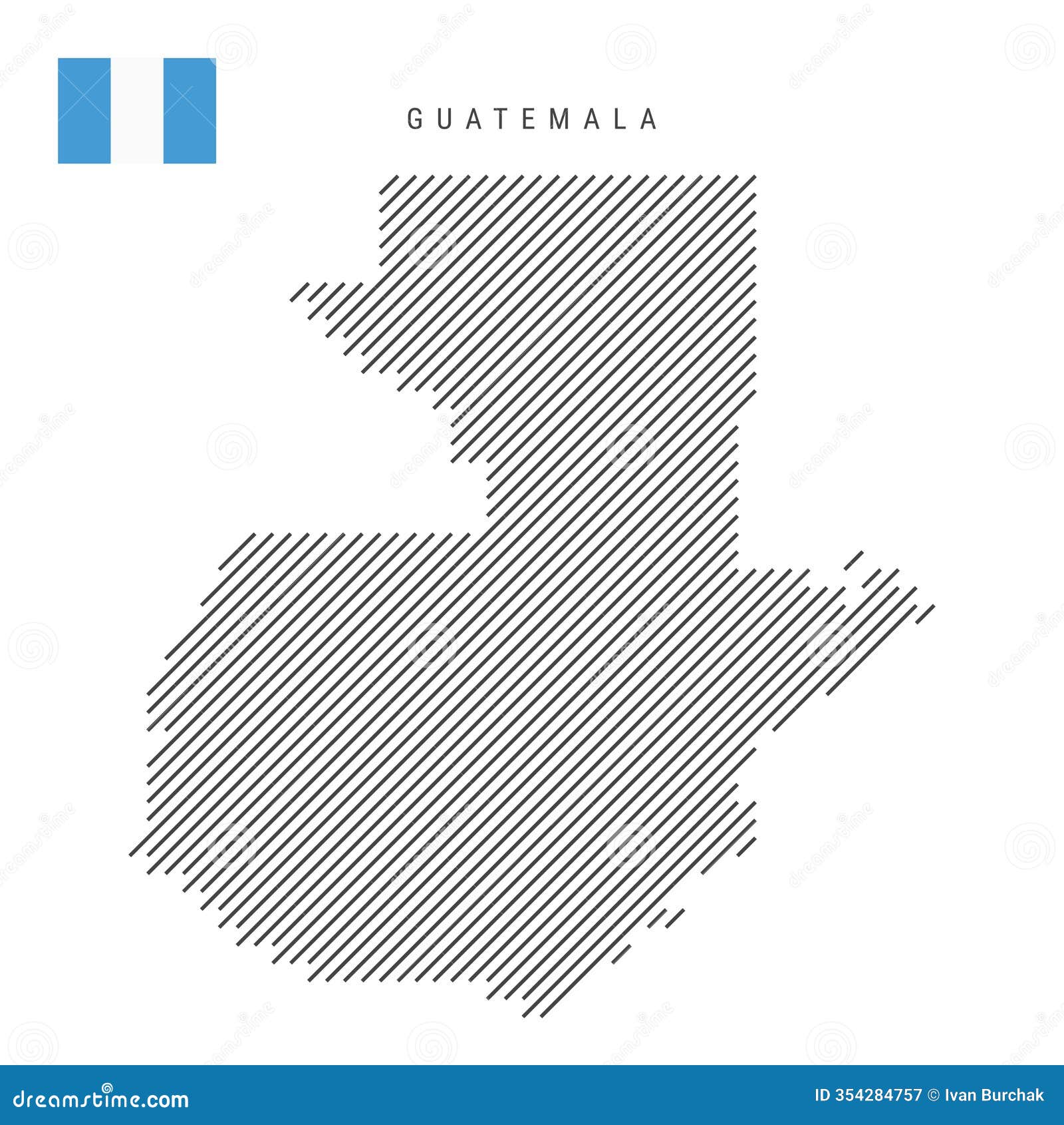 Linear Guatemala Map Icon From Countrymaps Outline Collection. Thin ...