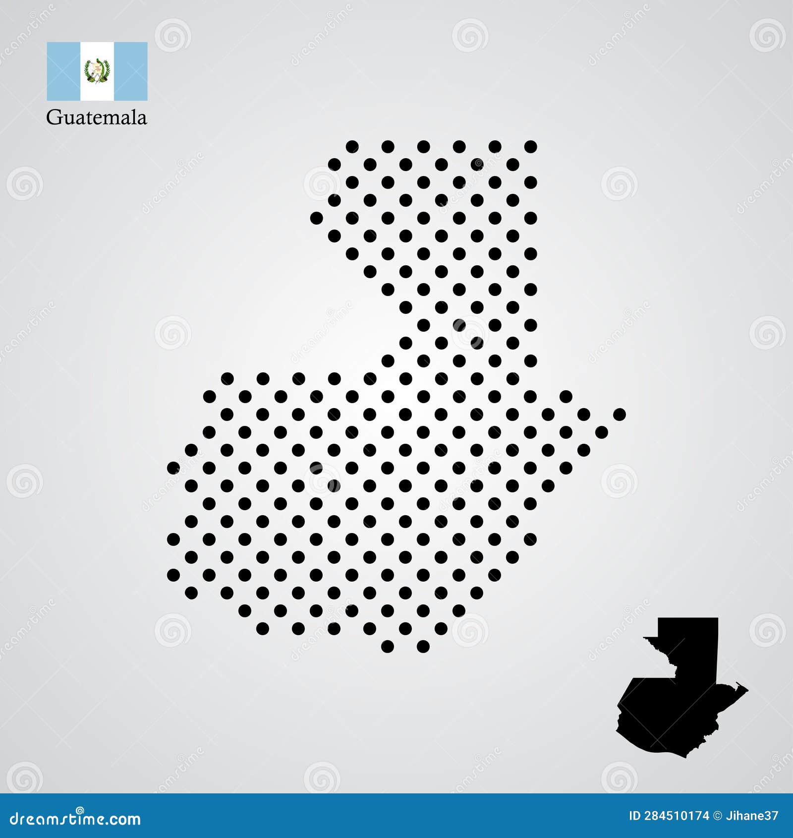 Pixel Map Of Guatemala. Vector Dotted Map Of Guatemala Isolated On ...