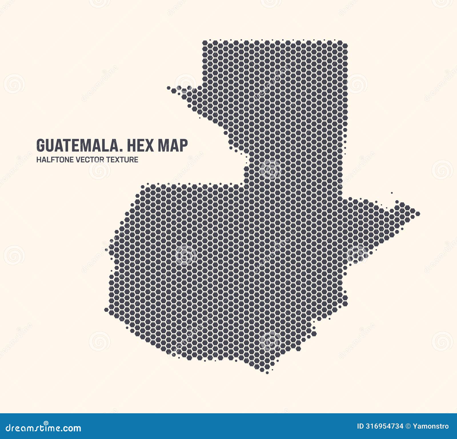 Guatemala Map Vector Hexagonal Half Tone Pattern Isolated on Light ...