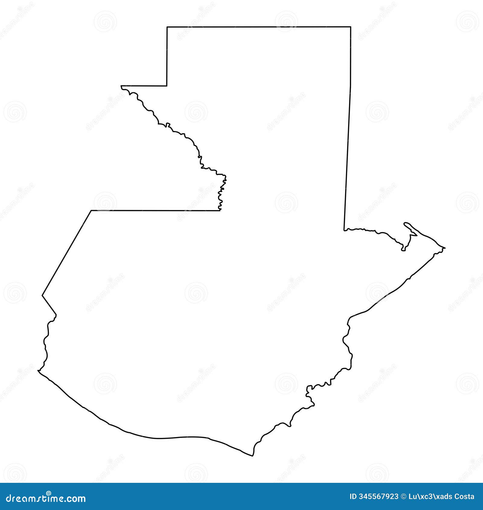 Guatemala Outline Vector Map Hand Drawn With. | CartoonDealer.com ...