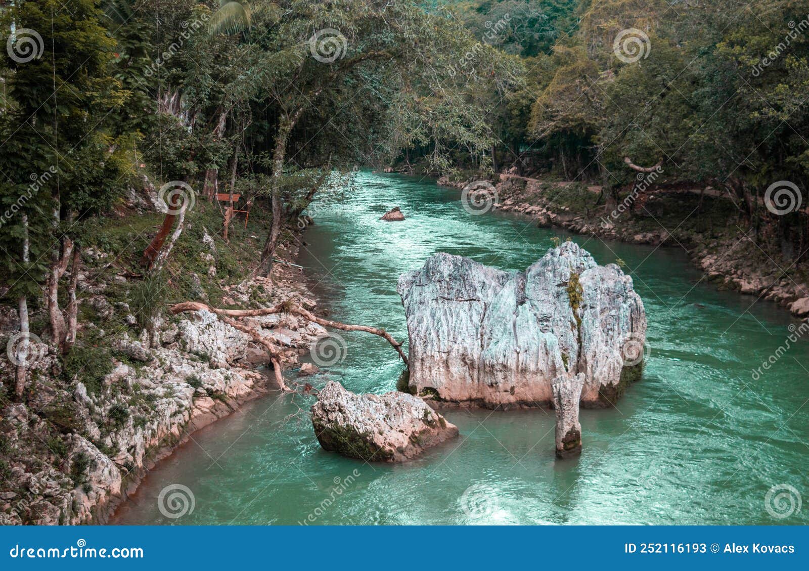 Guatemala the River in Semuc Champey Stock Image - Image of jungle ...