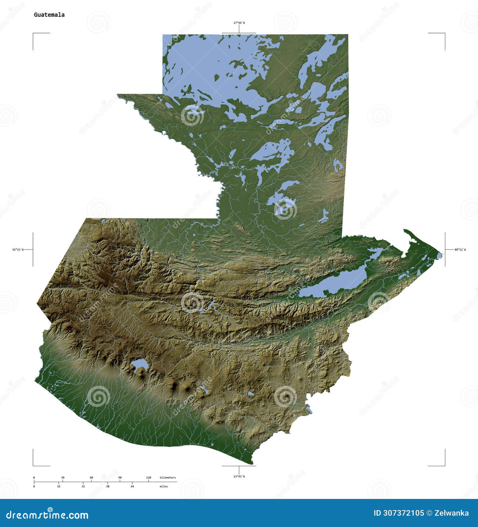 Guatemala Shape on White. Pale Stock Illustration - Illustration of ...