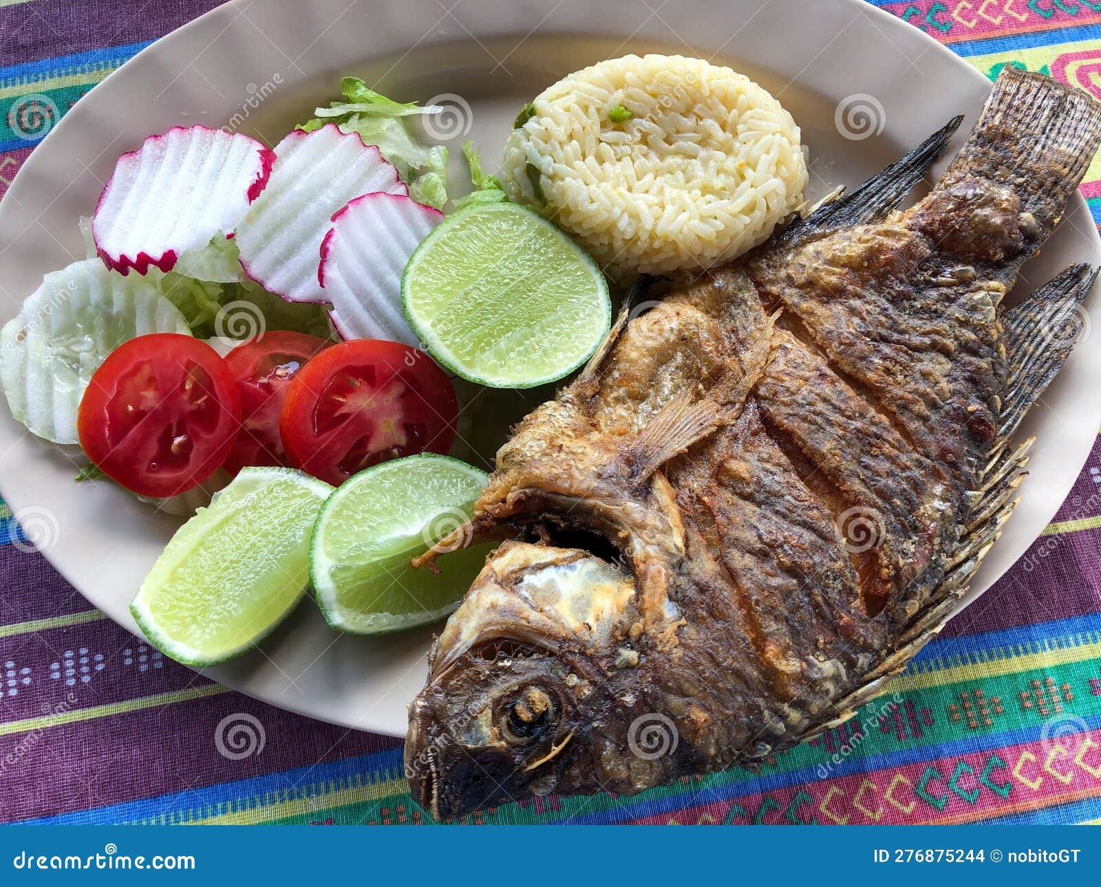 Fried Mojarra Tilapia Fish Mexico Style Stock Photography ...