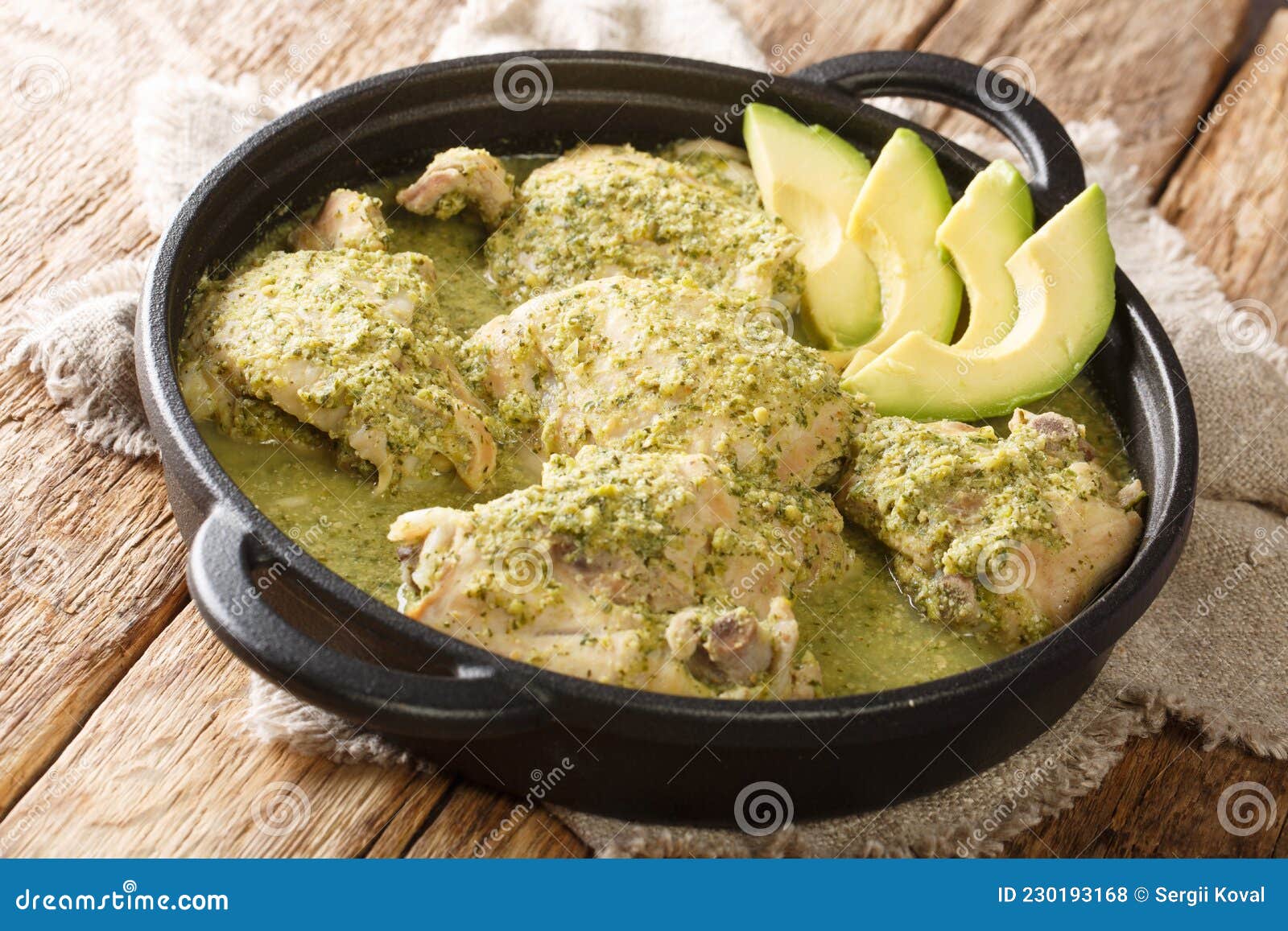 Guatemalan Jocon De Pollo with Tomatillo Sauce Close Up in the Plate ...