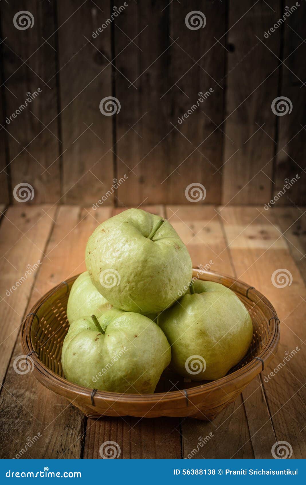 Guava in Basket on Wood Table Stock Photo - Image of healthy, fresh ...