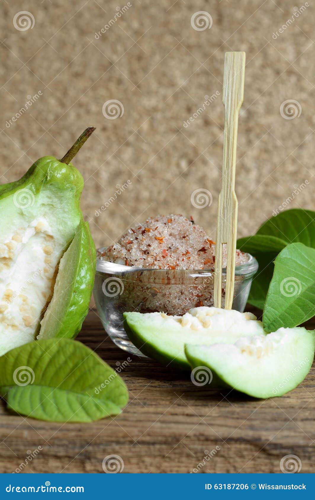 Guava with condiment stock photo. Image of condiment - 63187206