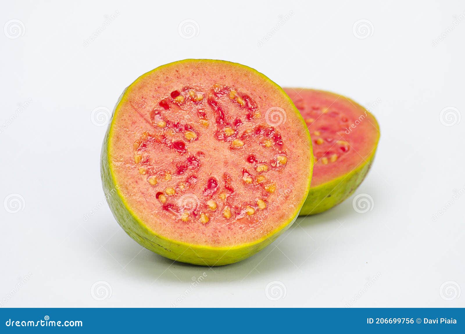 Guava Cut in Half in White Background Stock Photo - Image of white ...