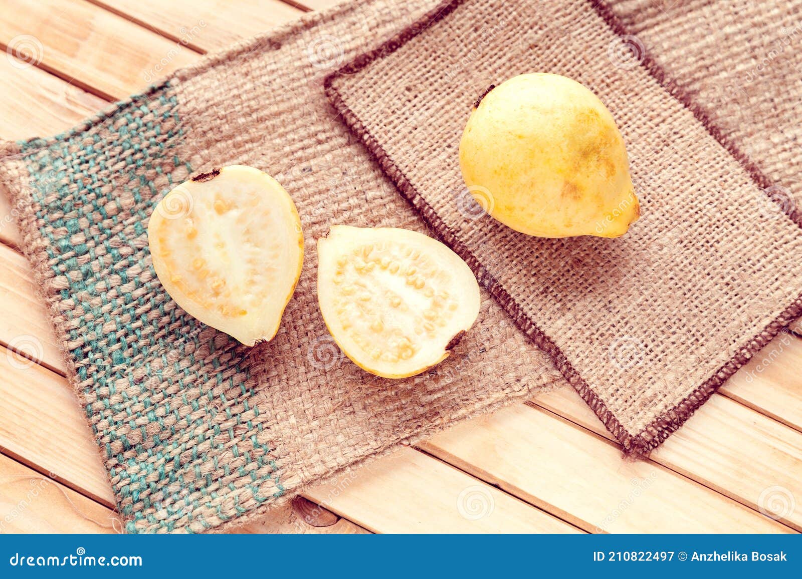 Guava cut in half stock image. Image of diet, delicious - 210822497