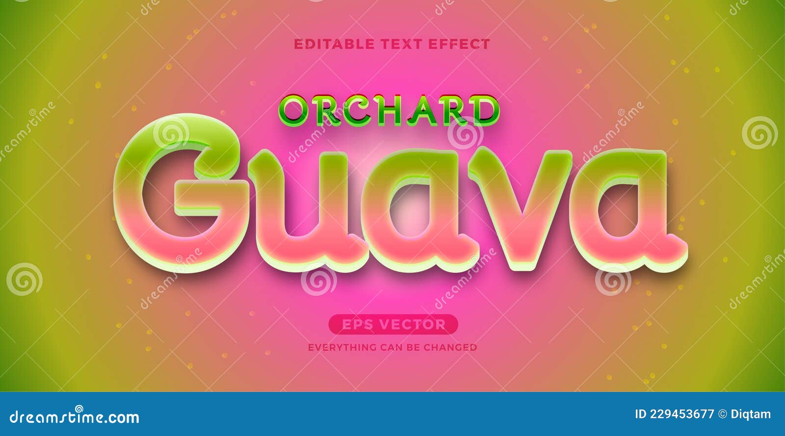 Guava Editable Text Effect Style Vector Stock Vector - Illustration of ...