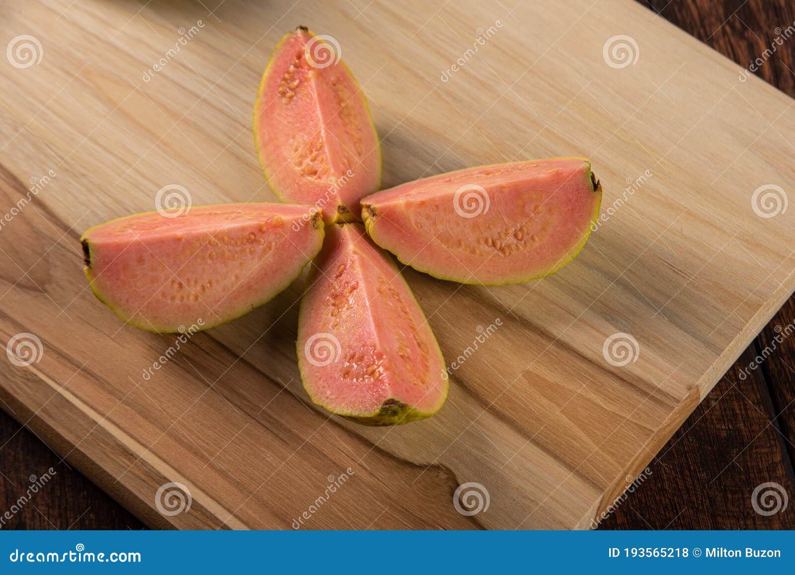 & X22;Guava& X22; Fruit in Brazil on Polished Wood on a Rustic Wood ...
