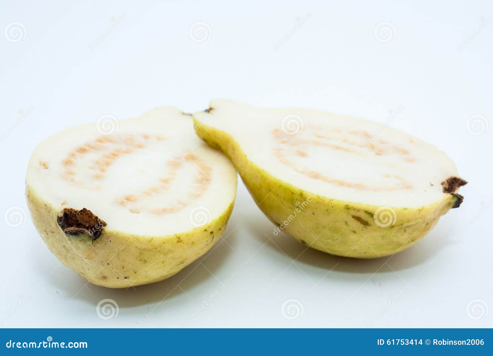 Guava Fruit Cut into Two Pieces Stock Photo - Image of organic, juice ...